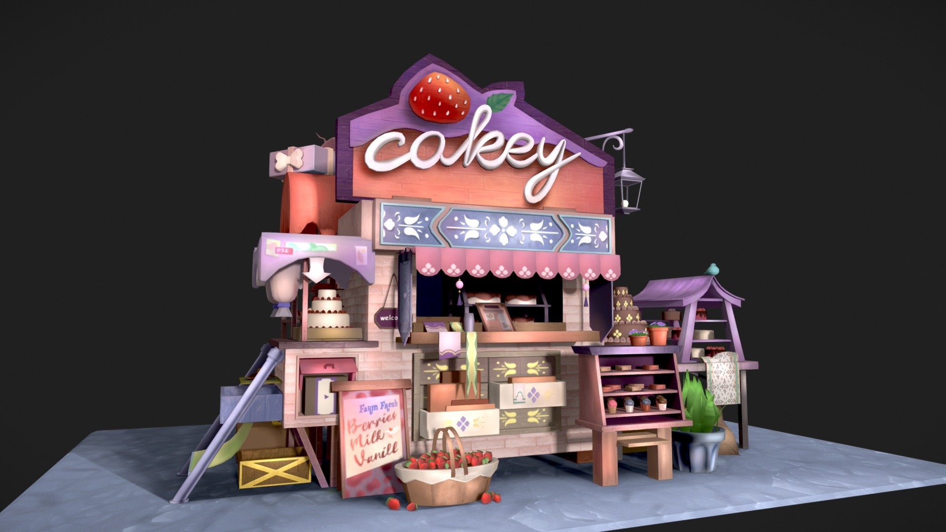 Cake Shop "CAKEY" - 3D model by Alexaris (@sasha_grishchenkova ...