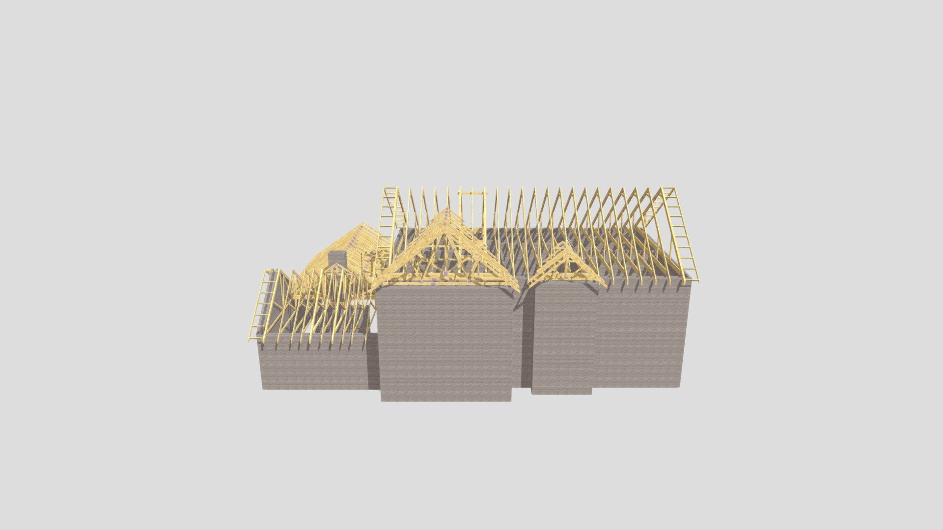 Kelly House Attic Truss Roof REV C - Download Free 3D model by Dermf ...