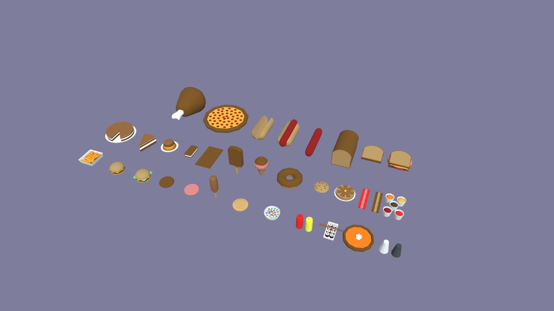 Low Poly Food pack - 3D model by Brutebandit [d343a8d] - Sketchfab