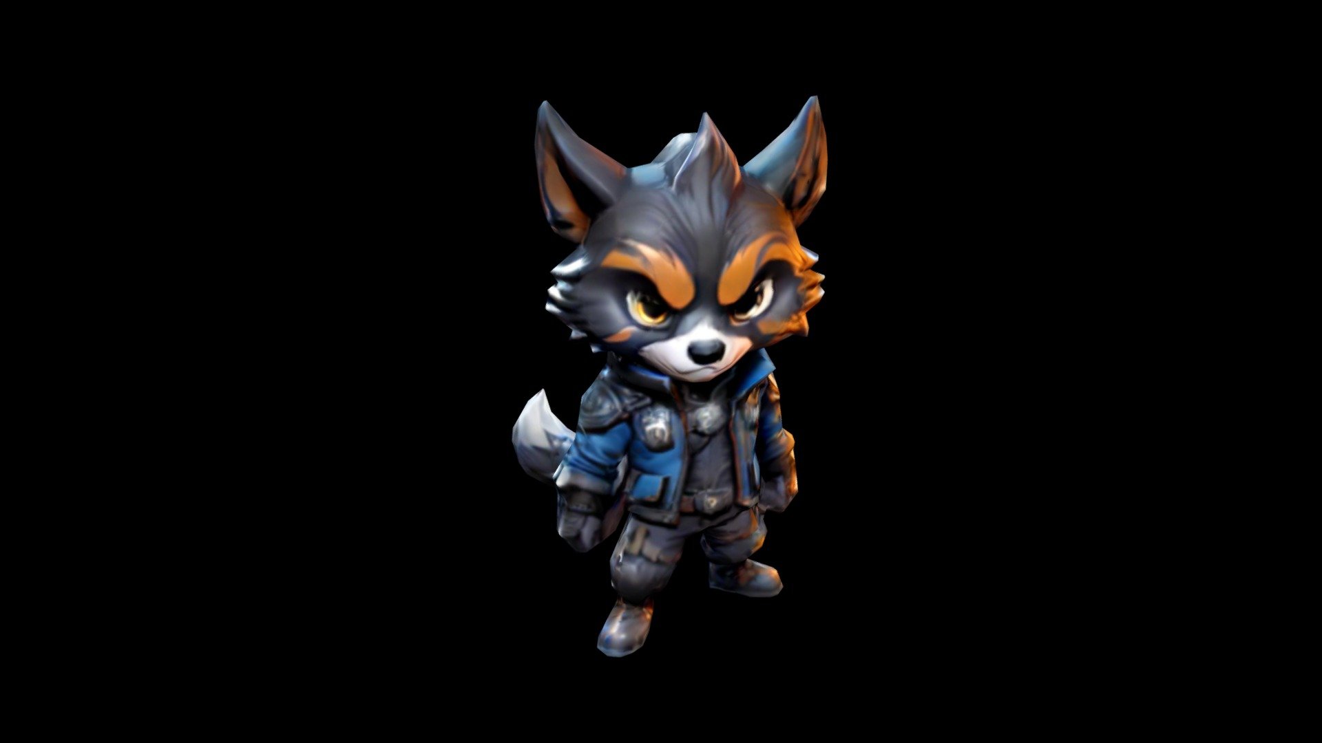 Justice Wolf, an animated character in blue jack - Download Free 3D ...