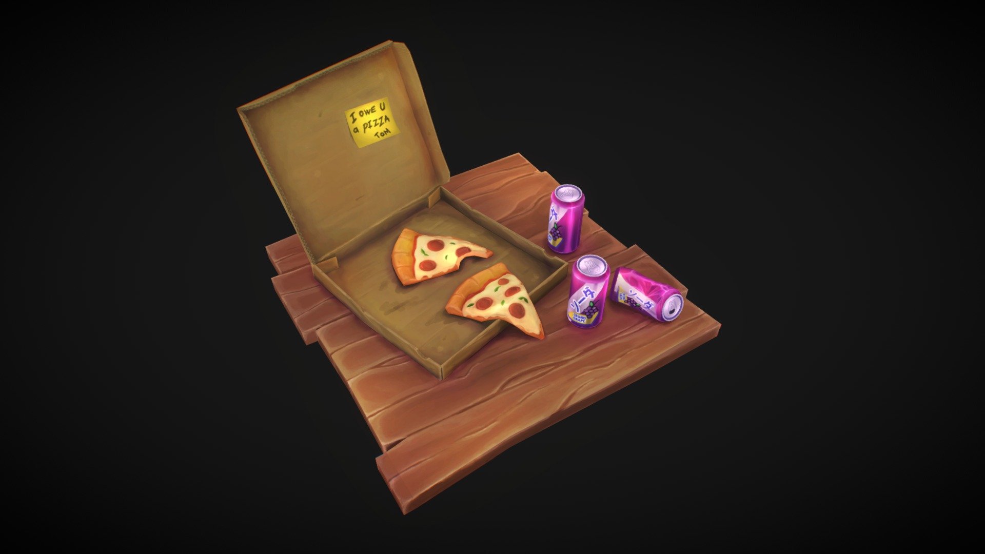 Tom Valdieri - Hand-painted Game prop (Pizza) - 3D model by tvaldieri ...