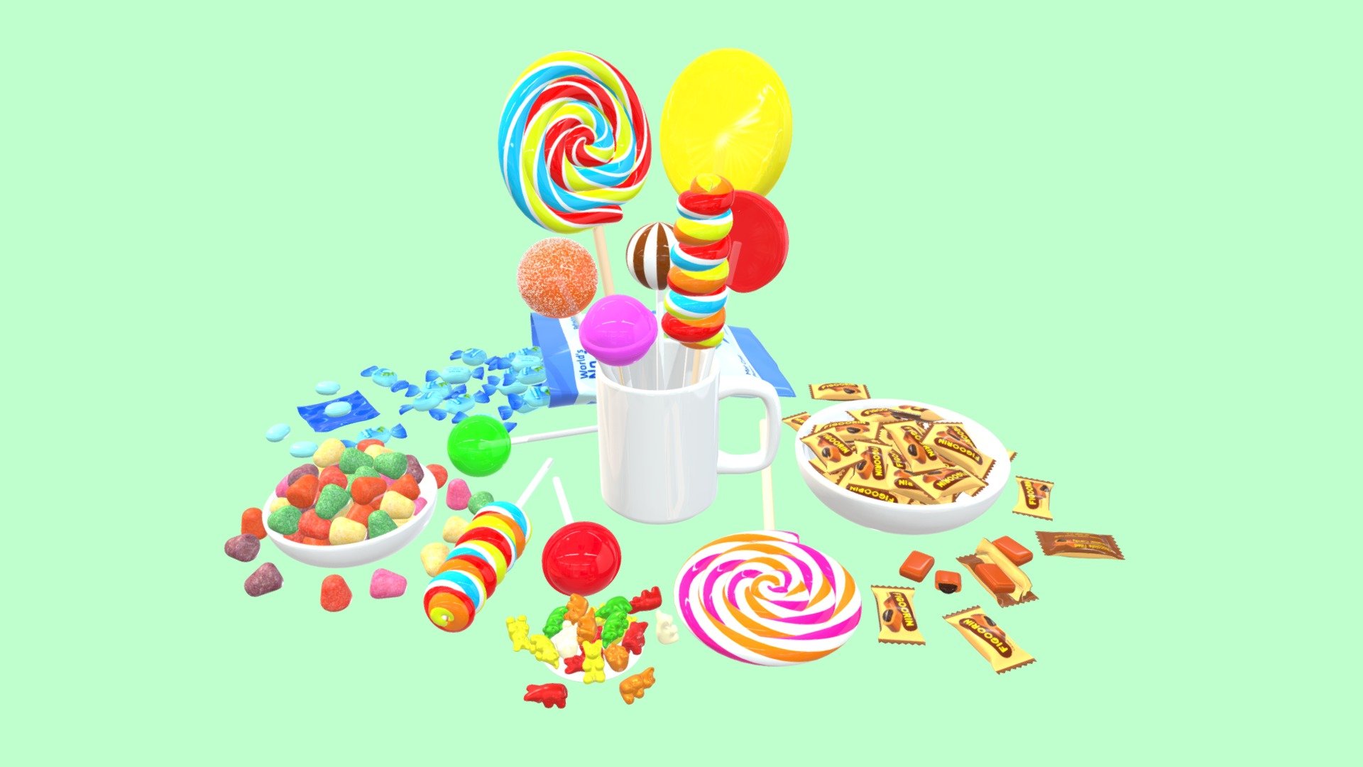 Candy Pack 001 - Buy Royalty Free 3D model by Yuprita Ragiliastri ...