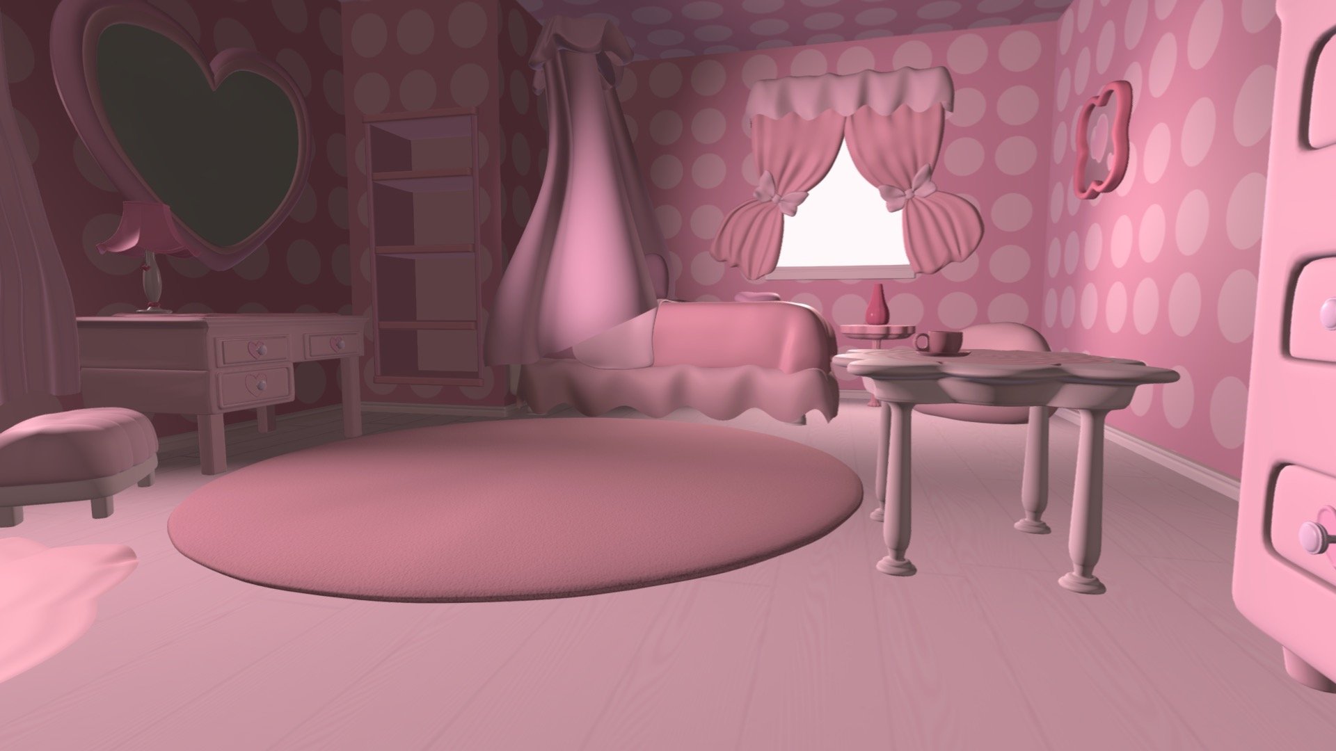 Pink Room - 3D model by glittermocha [d34e0f1] - Sketchfab