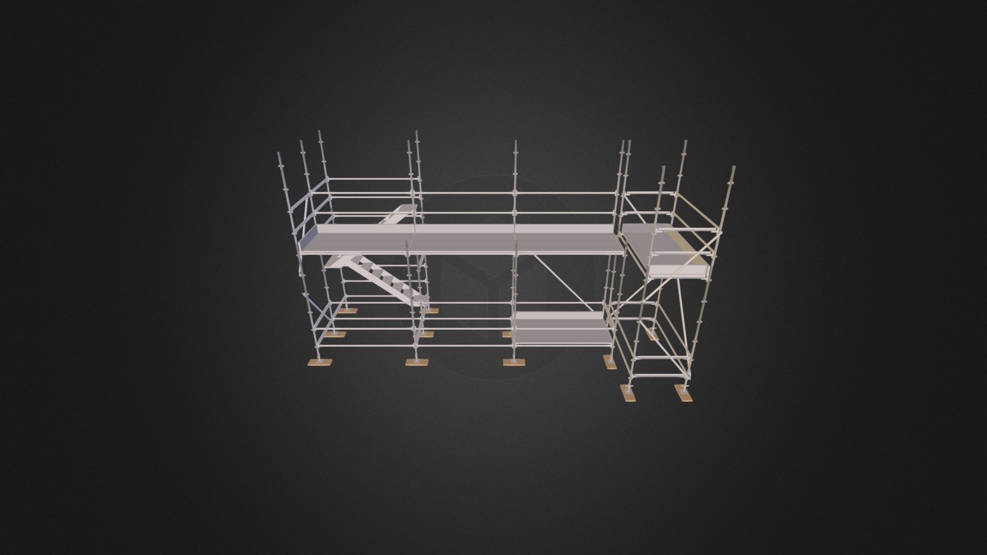 Scaffold 3bay with Return Stairs - 3D model by Ammonite (@rickharris7 ...