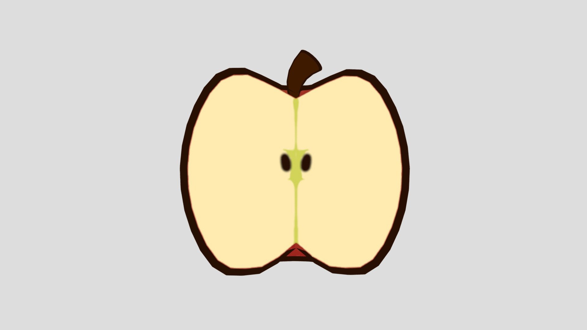 A half apple - 3D model by Daniel Yang (@kakujiajia) [d35bfee] - Sketchfab