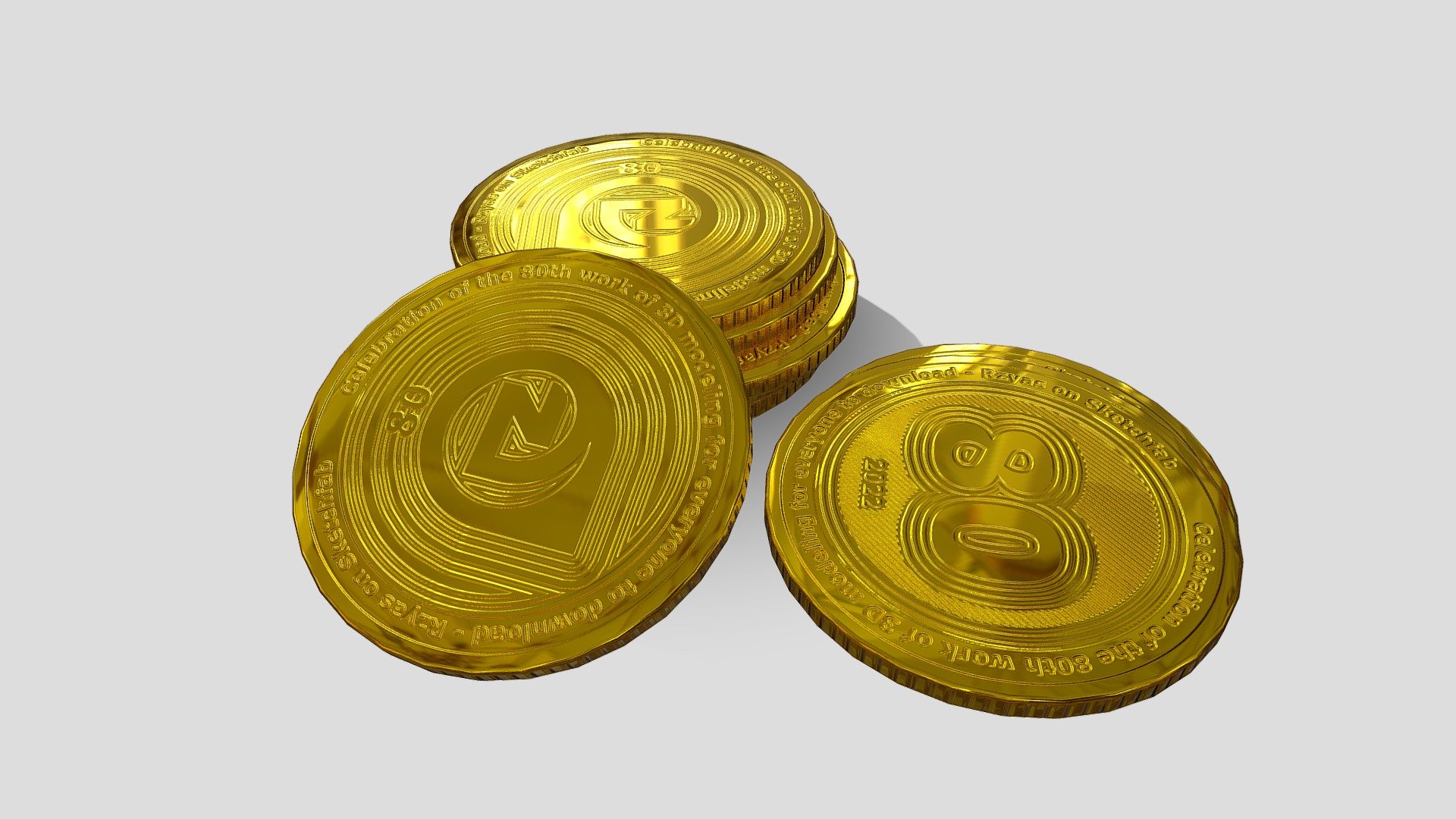 [NFT] Rzyas Gold Coin - 3D model by Rzyas [d35e7d8] - Sketchfab