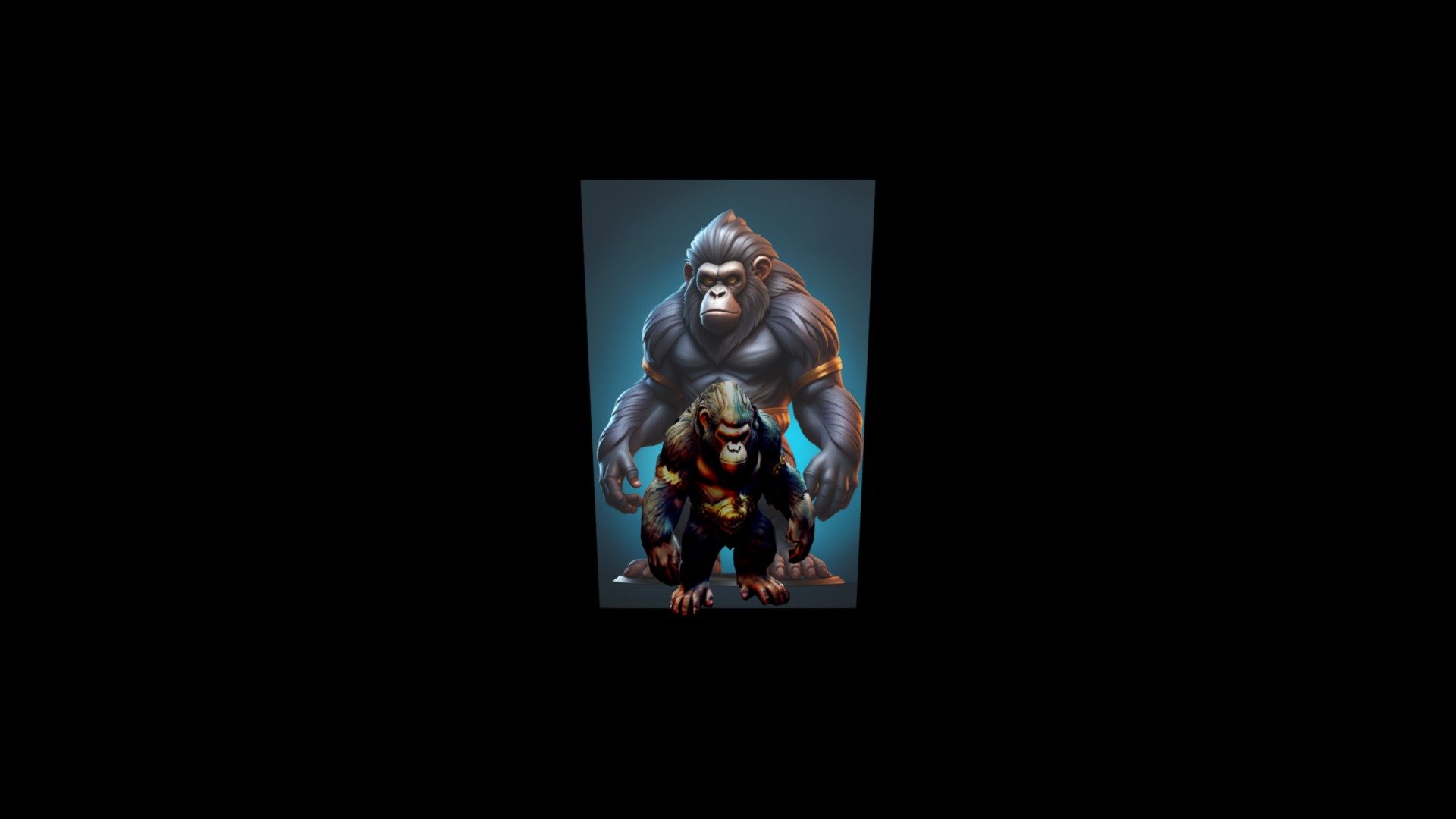 gorilla A cartoon of a gorilla is depicted in th - Download Free 3D ...