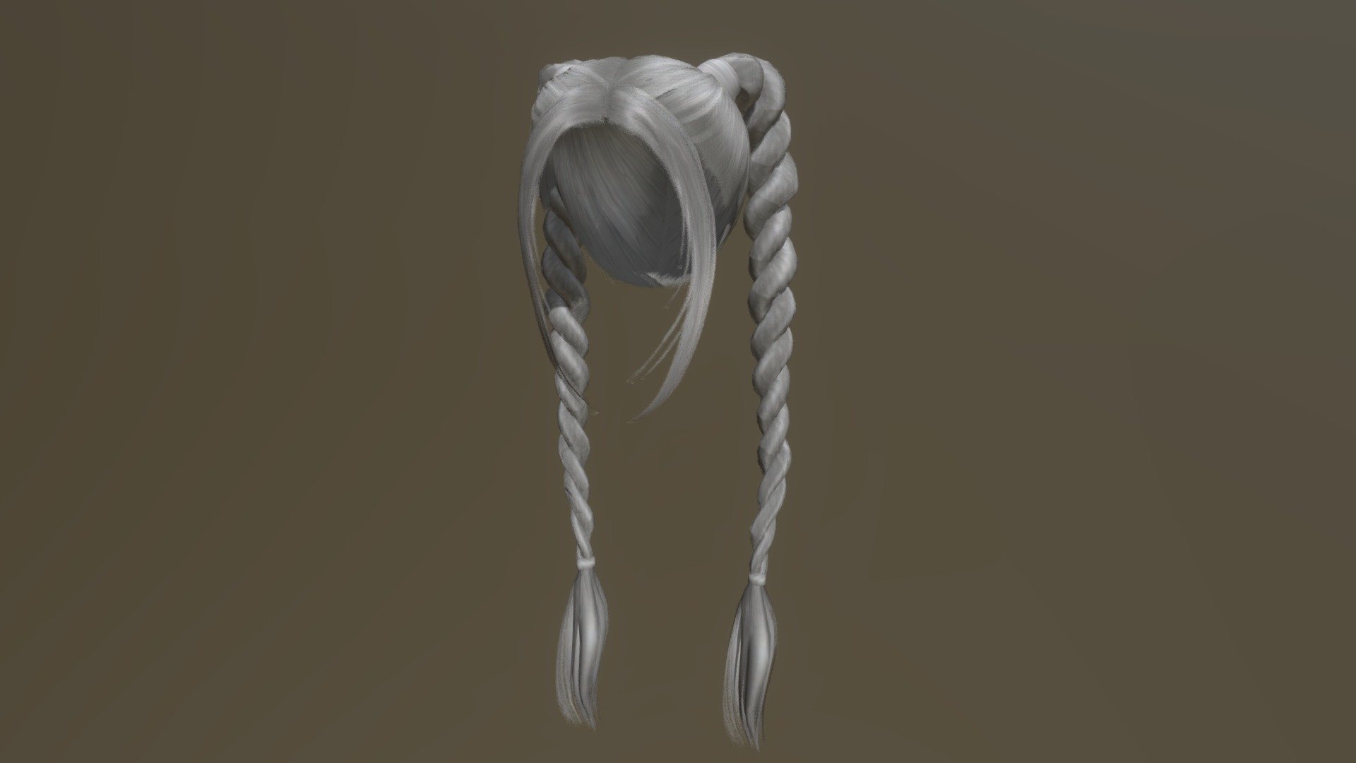 White Long Pigtails (With Bones) - Download Free 3D model by zHairezt [d36b77a] - Sketchfab