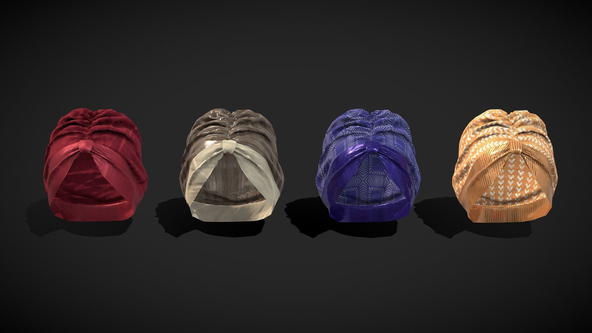 Headwraps / Turbans - low poly pack - Buy Royalty Free 3D model by ...