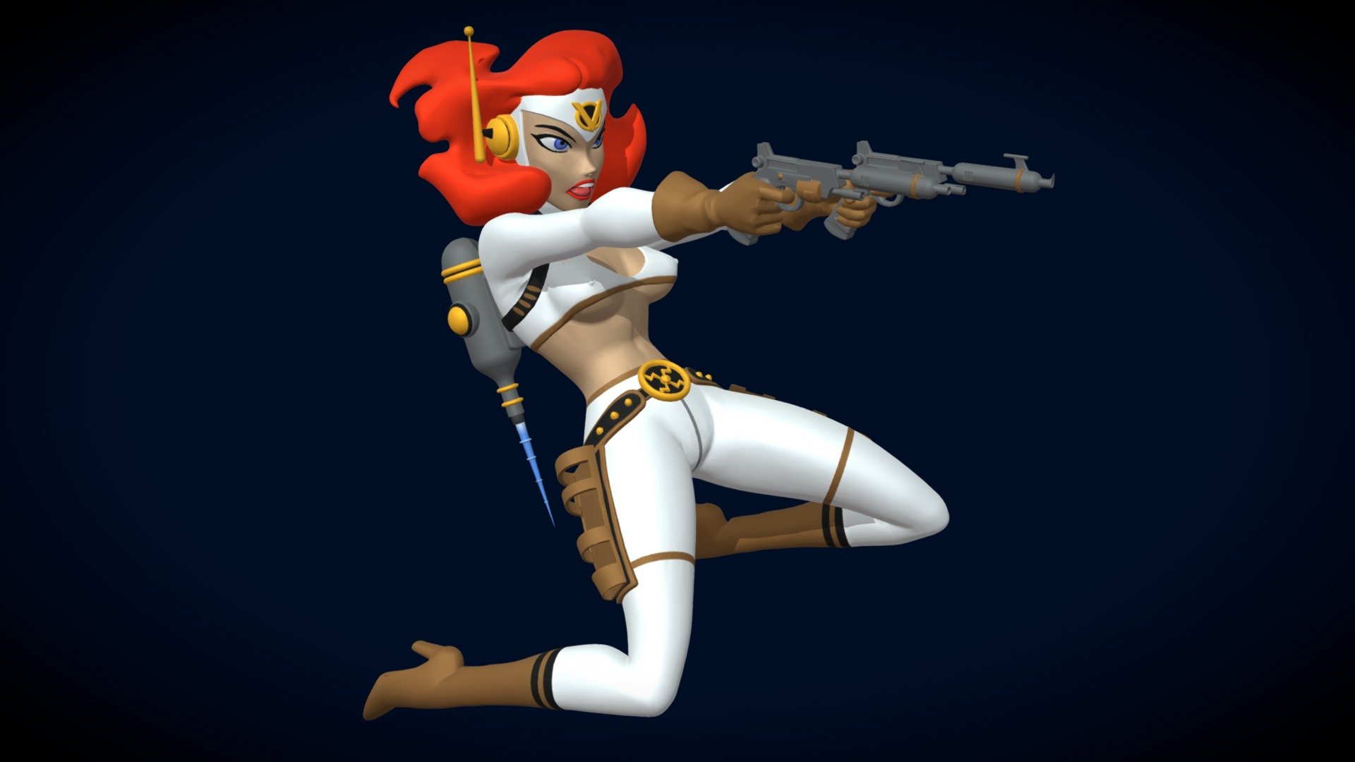 Cosmic_ Girl_ Bruce_ Timm_ Fanart - 3D model by Grell [d389ea5] - Sketchfab