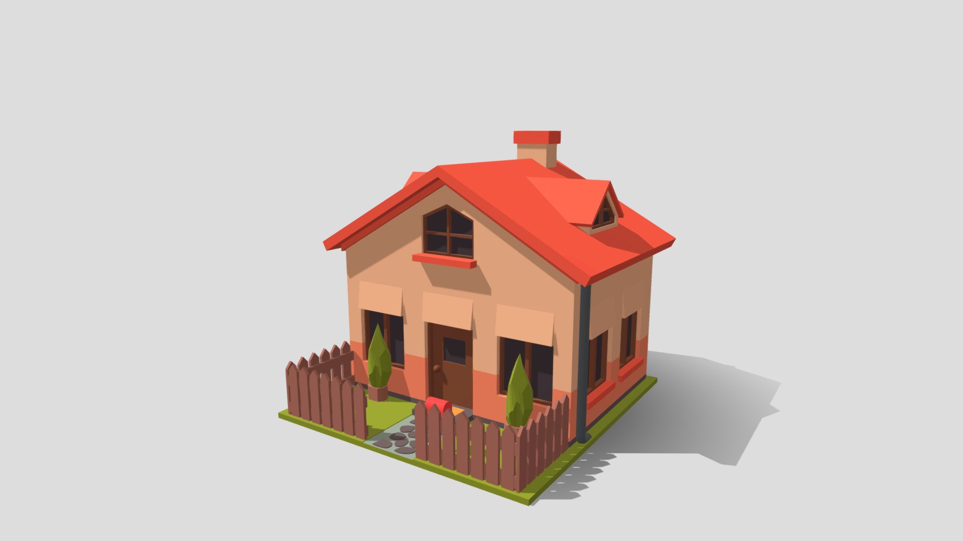 Low poly house 5 - Download Free 3D model by assetfactory [d39346d ...