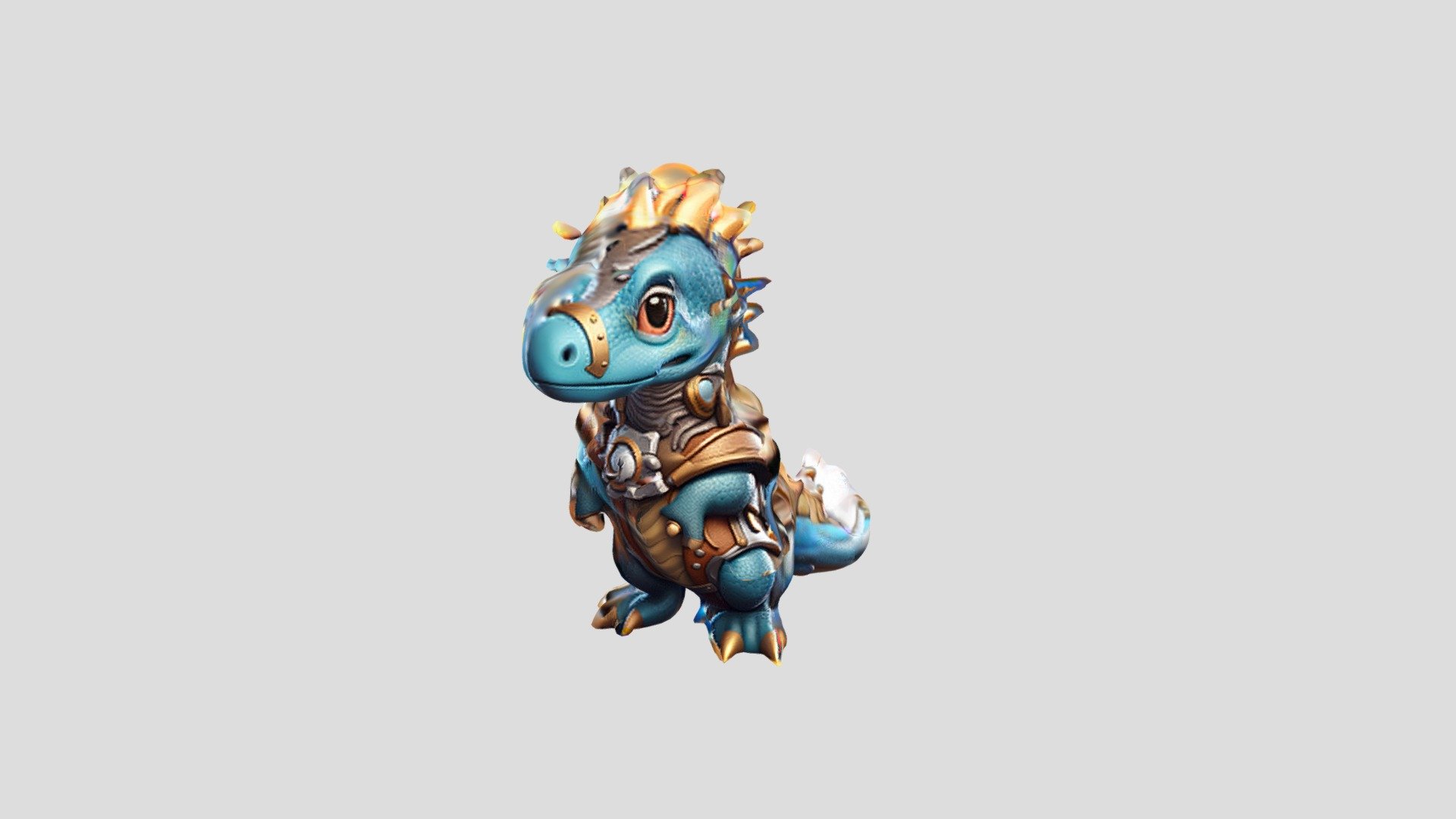 Blue Dinosaur with Armor A small blue dinosau - Download Free 3D model ...