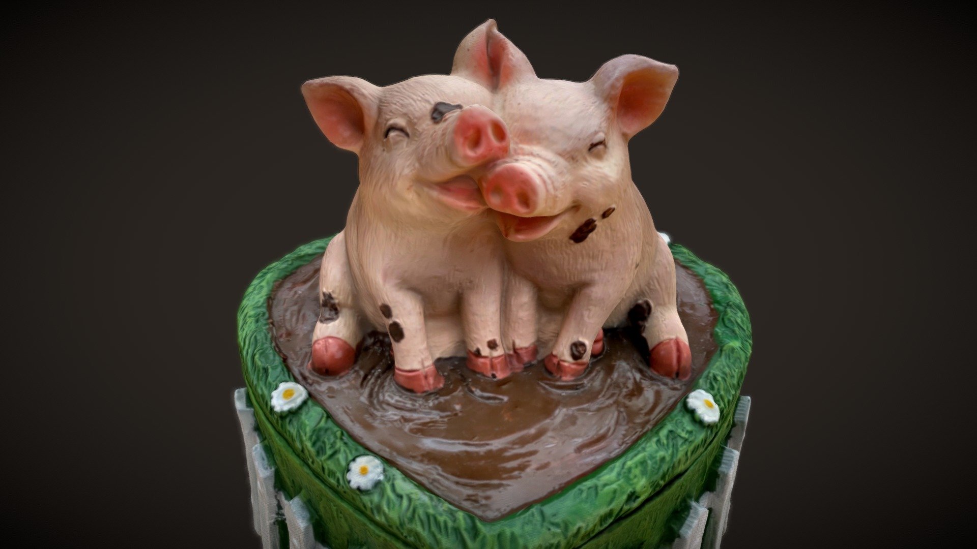 Hogs & Kisses- Pig Couple Trinket Box - Download Free 3D model by MTR ...