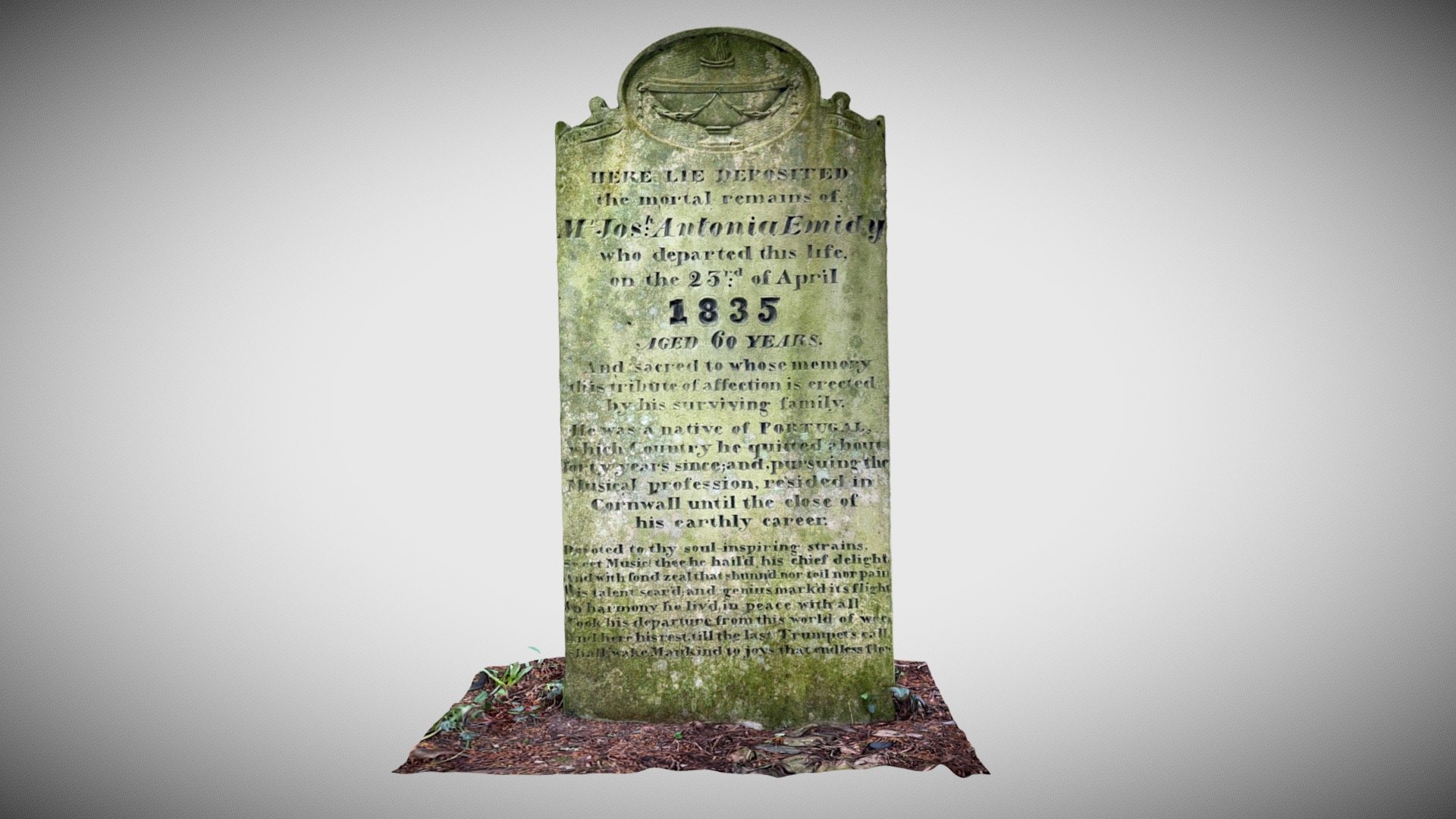 Joseph Emidy’s headstone, Kenwyn, Truro UK - Download Free 3D model by ...