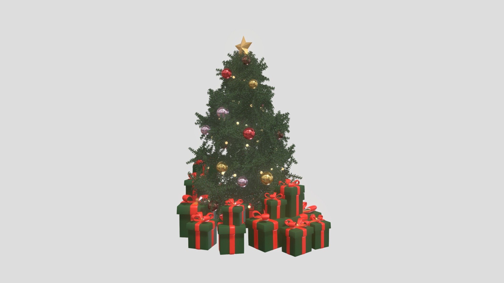 christmas tree - 3D model by hyarmaite [d3b4b1d] - Sketchfab