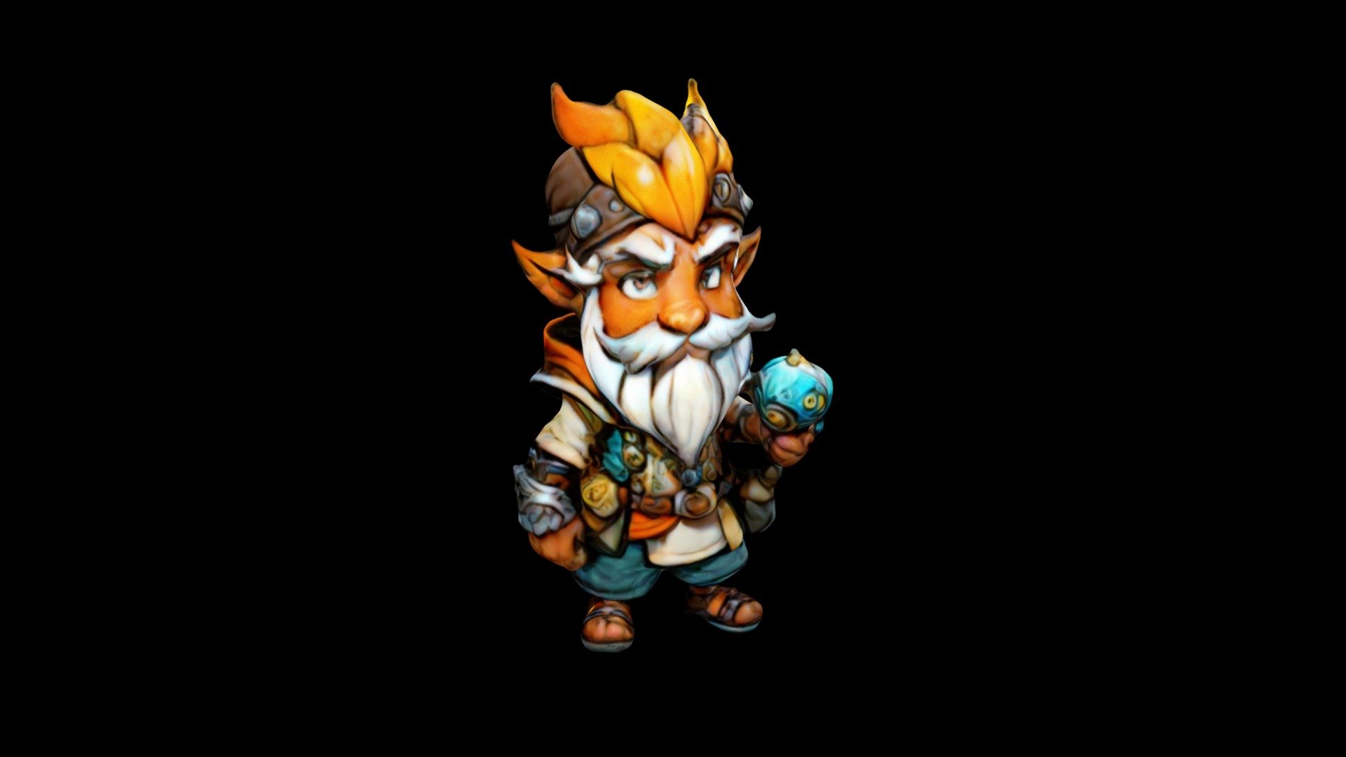 a white cat dressed as a wizard in its left hand - Download Free 3D ...