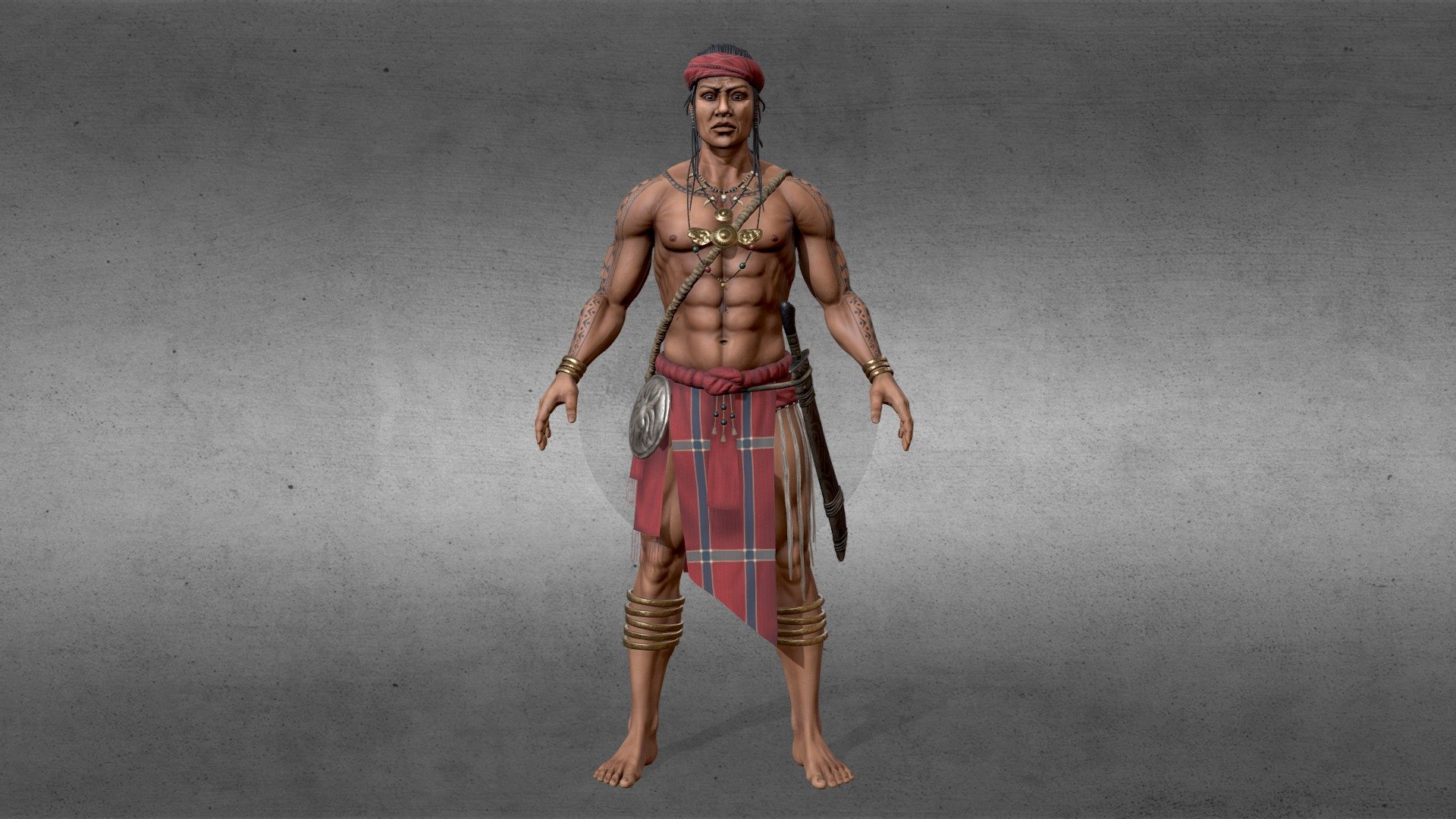 Tribal Man - 3D model by Aishwarya Pearala (@aishpearala) [d3b99f0 ...