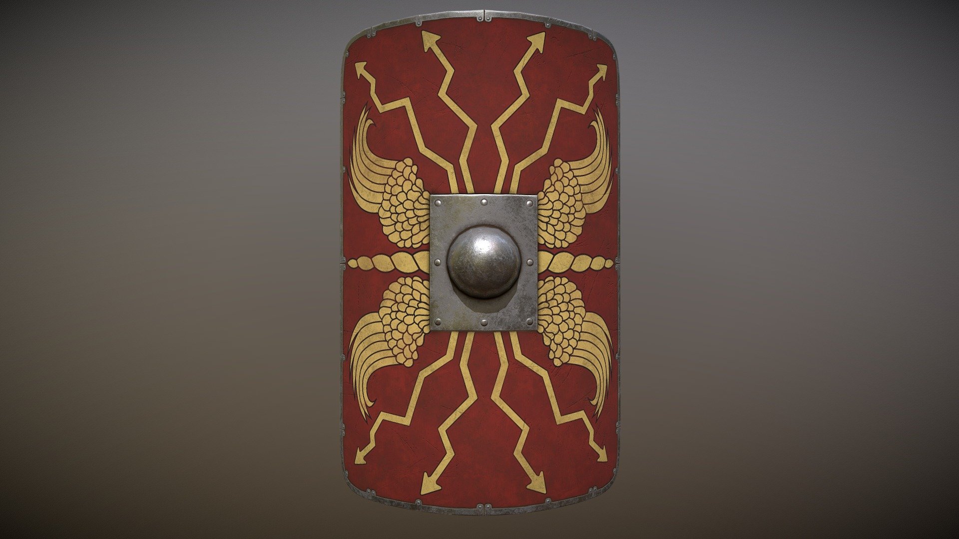 Rectangular Scutum with Iron Rim (Leg XX) - 3D model by Garrettich ...