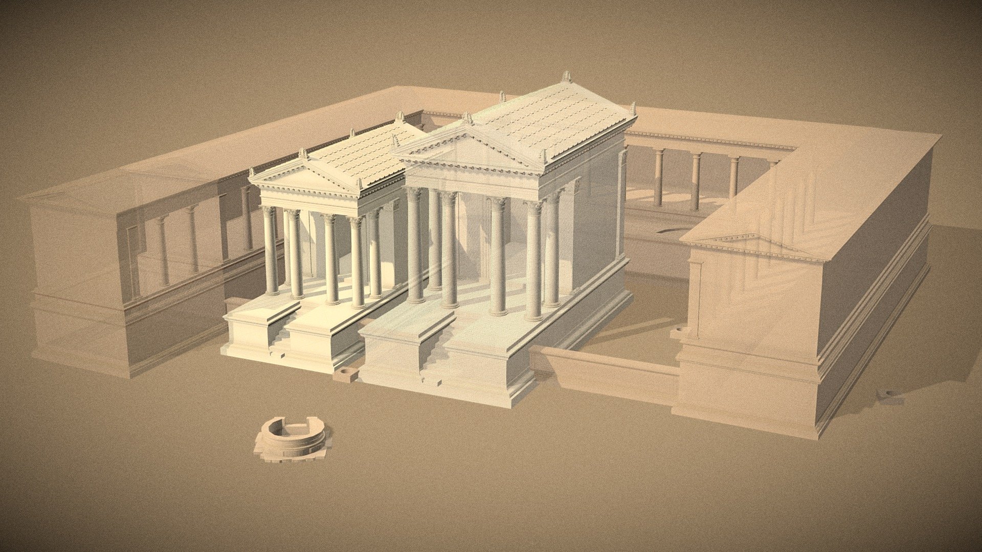 Glanum XXIII XXIV XXV Temples géminés - 3D model by IRAA Aix-en ...