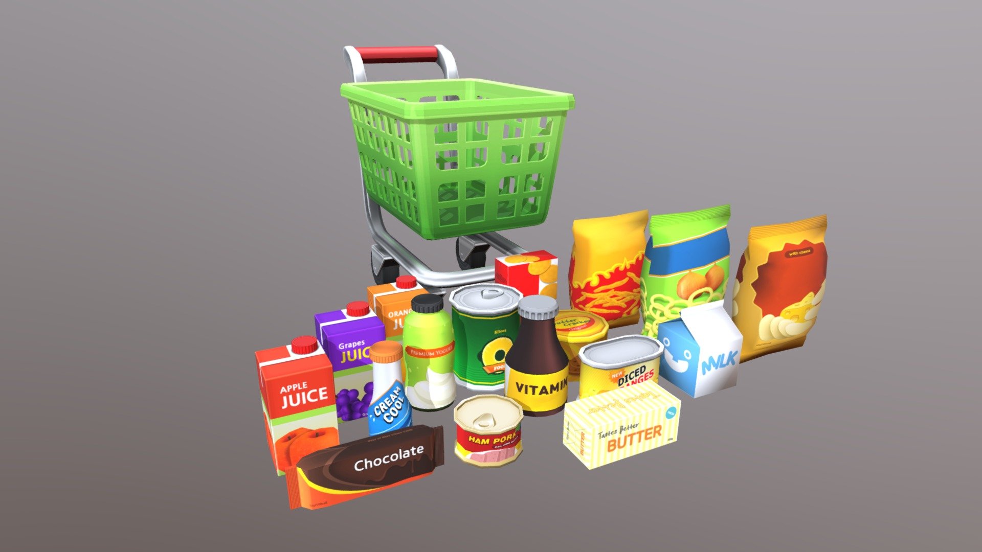 Cart Object Snack - Buy Royalty Free 3D model by layerlab [d3bf33c ...
