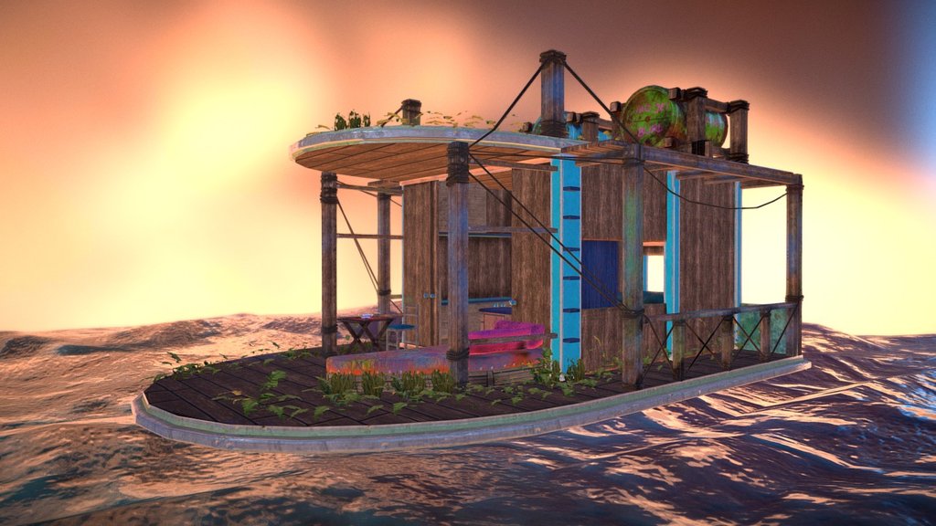 Raft-house called "Jagenau" - 3D model by ljubicajovanovic [d3c0579 ...