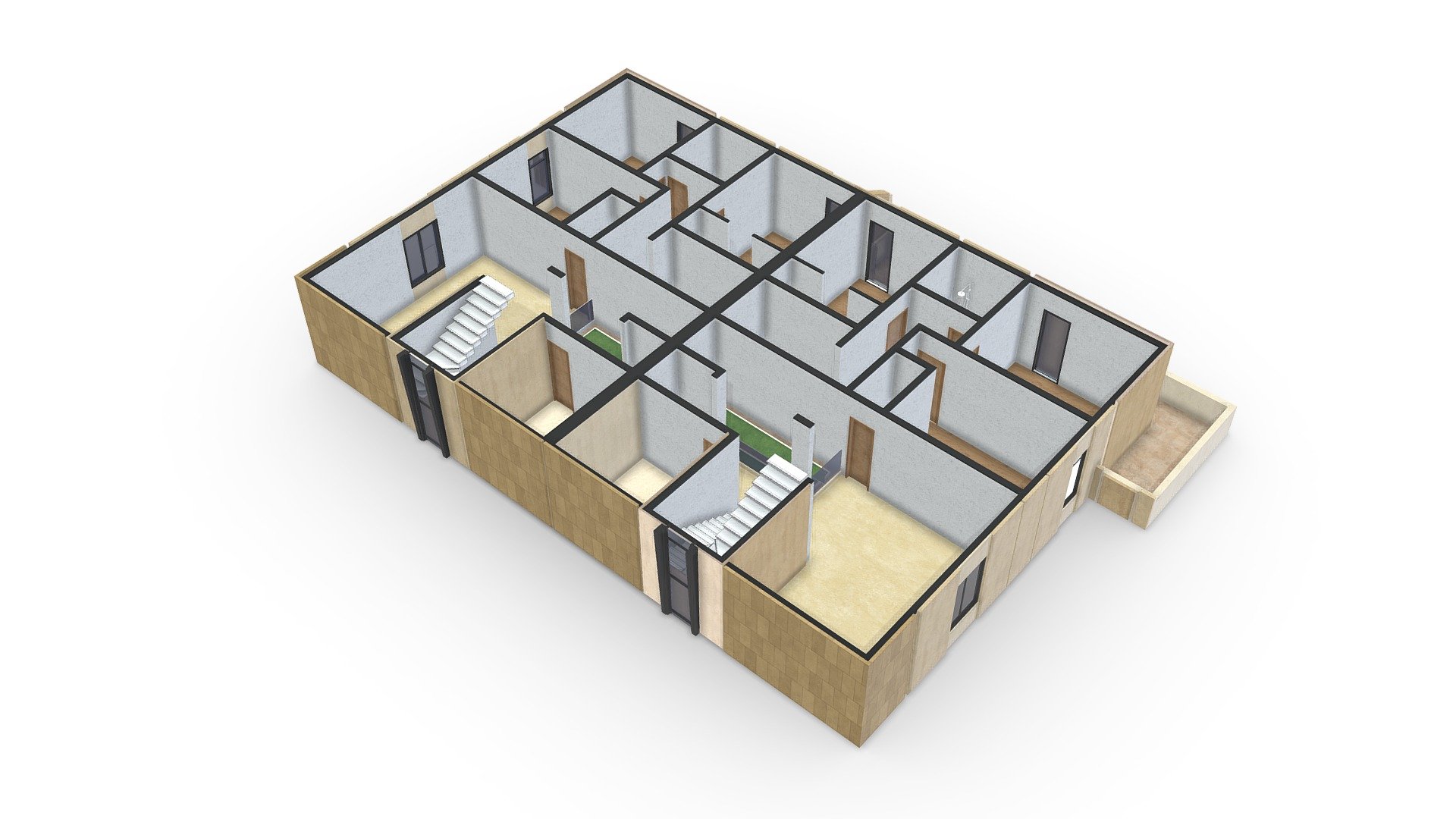 Twin Villa - First Floor 3D Plan - 3D model by Vertex - Egyptian ...