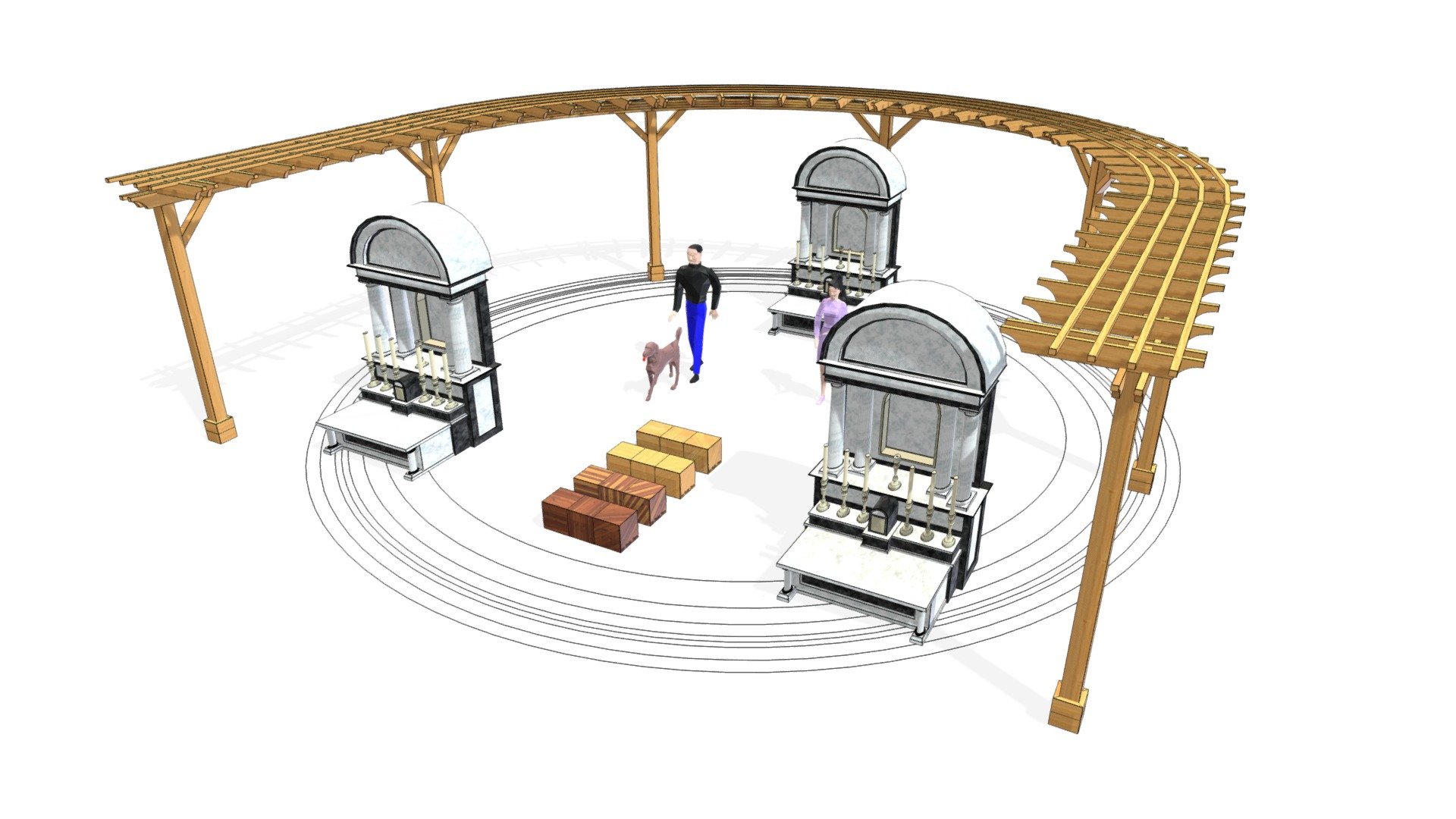 Custom Sky Arbor - 34 ft L x 4 ft W - 3D model by Forever Redwood ...