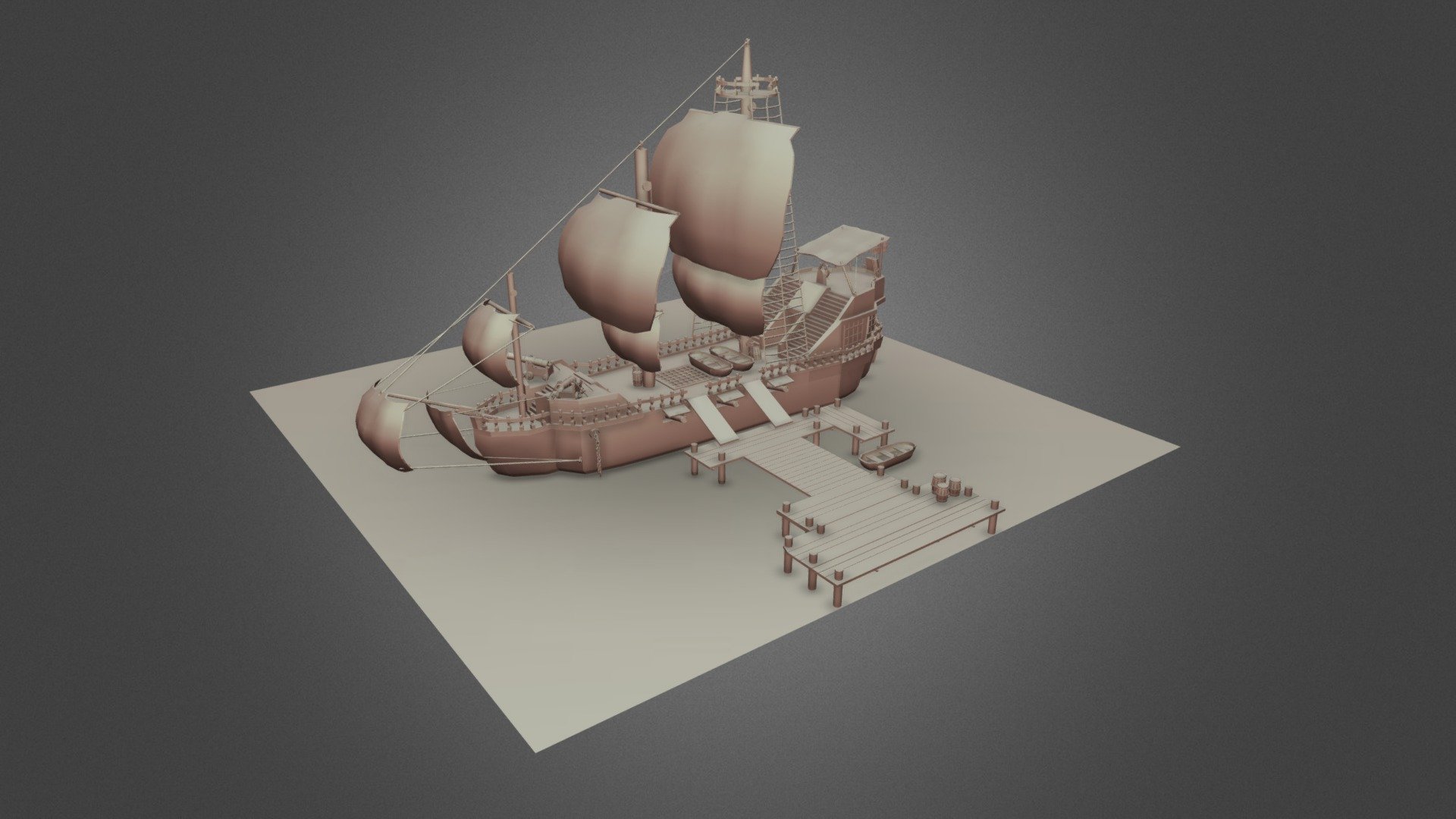 VOC Merchant ship - 3D model by Sake de Jong (@SakedeJong) [d3d5e89 ...