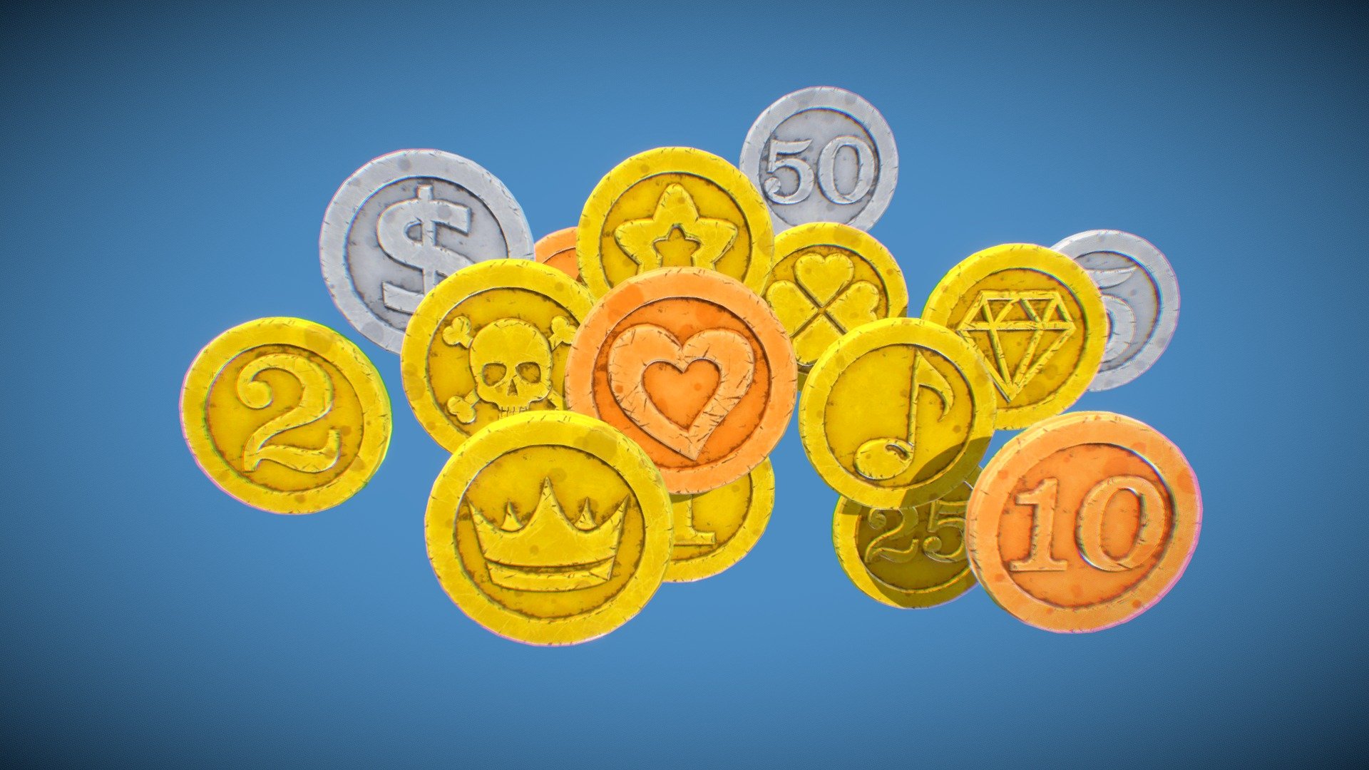 Simple Coins Pack - 3D model by Zelad (@zelad3d) [d3e4cb3] - Sketchfab