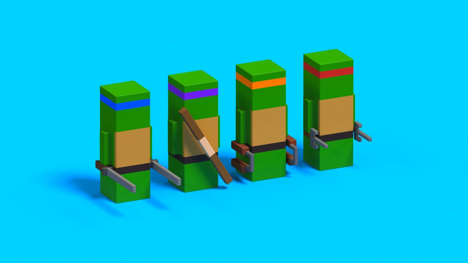 Minimalistic TMNT - 3D model by Chris Davis (@fuqzhet) [d3edde6 ...