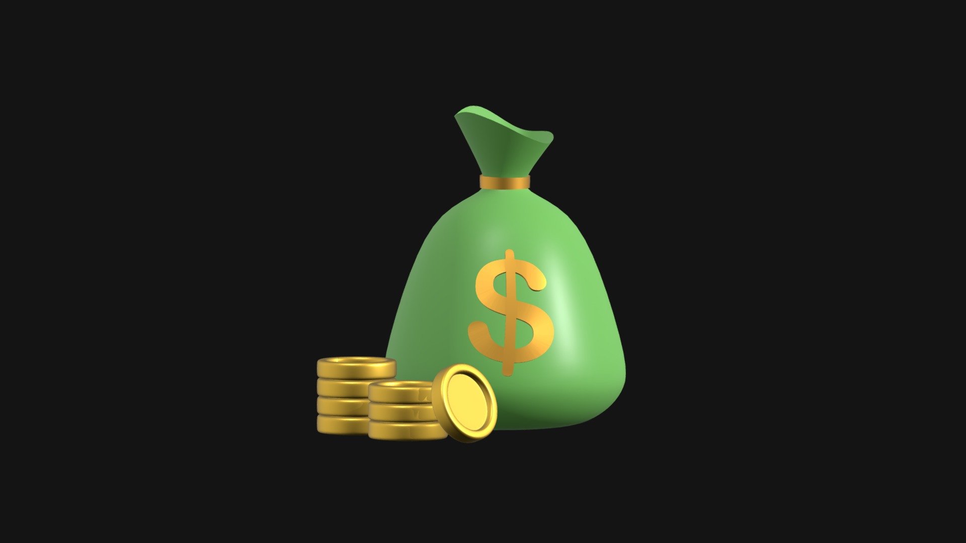 Gold Bag Icon - Buy Royalty Free 3D model by arc.jabbar (@arc_jabbar ...