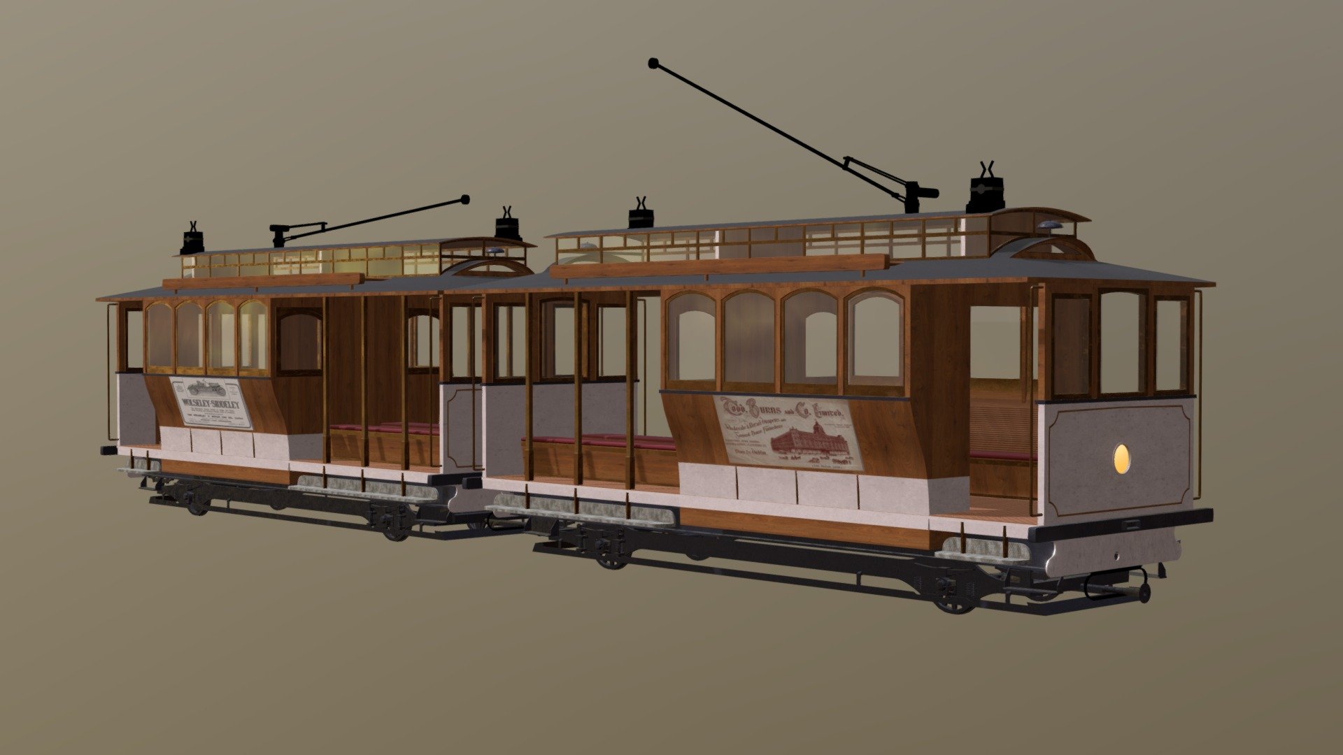 Tram vintage double - Buy Royalty Free 3D model by Thomas Binder ...