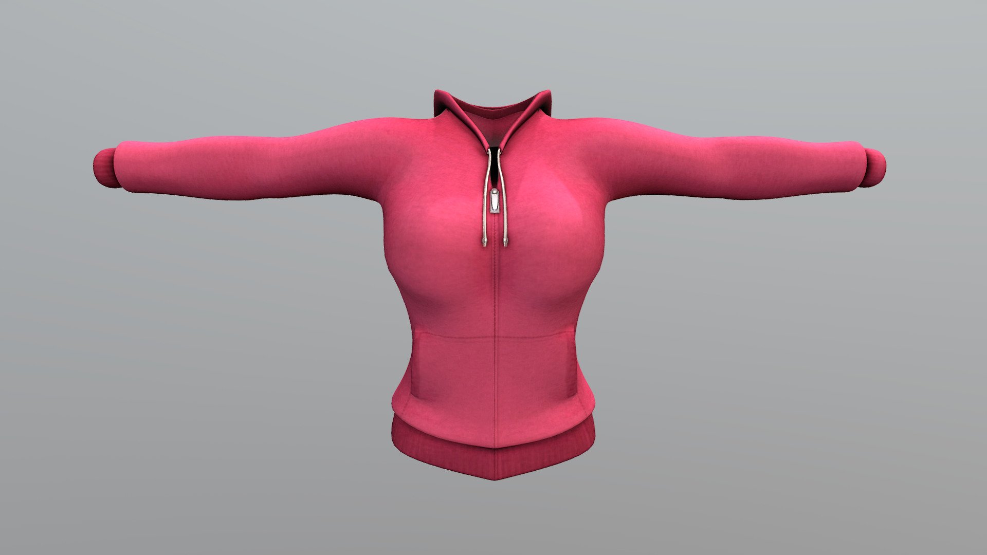 Female Hoodie Sports Top Jacket - Buy Royalty Free 3D model by 3dia ...