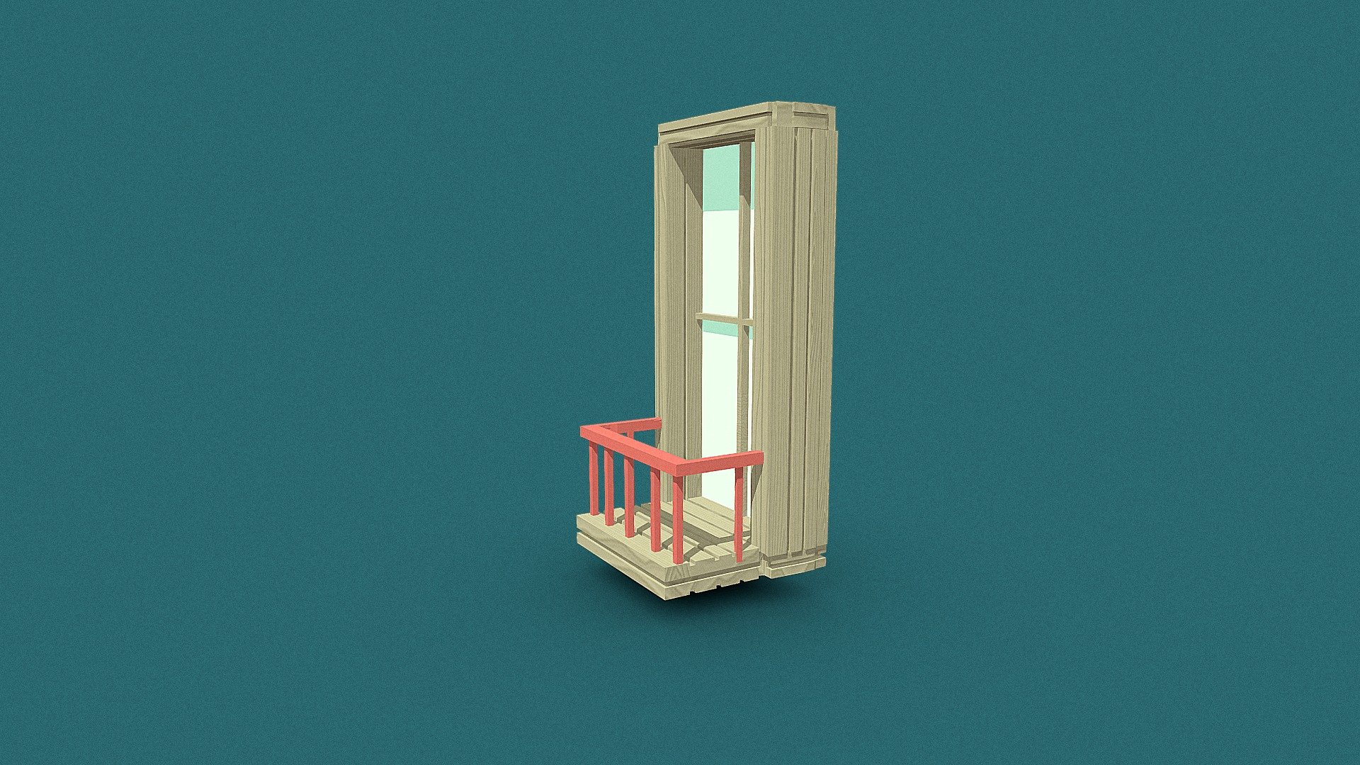 Rectangular Wooden Window - Download Free 3D model by thesoooped ...