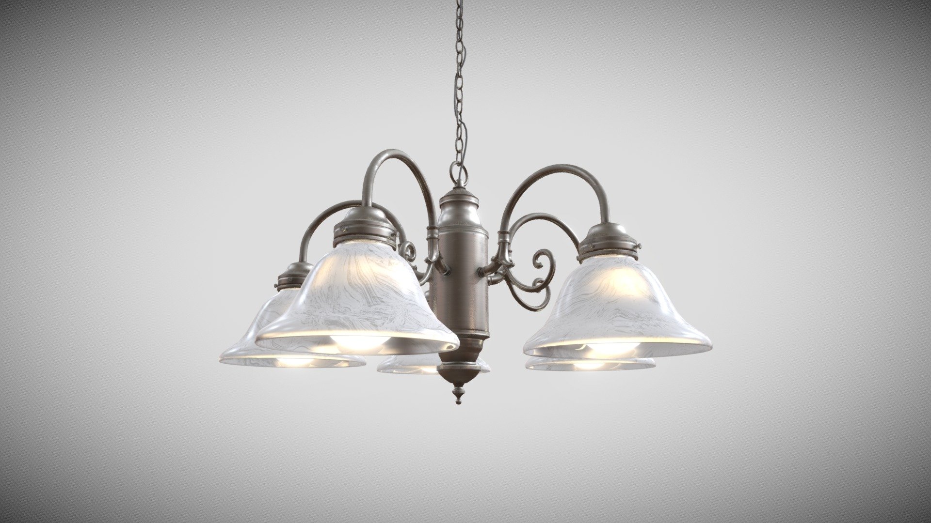 Brushed Nickel Chandelier - Buy Royalty Free 3D model by Aarondraws8 ...