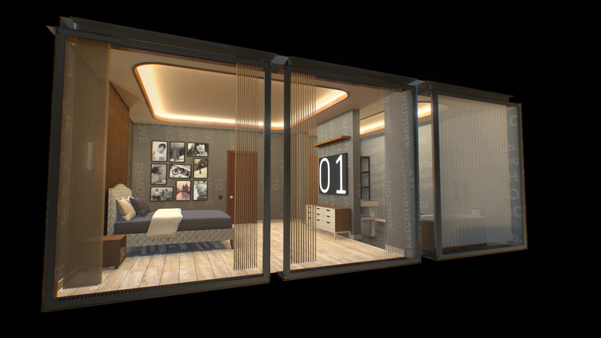 VR room Night scene M - Buy Royalty Free 3D model by VRA (@architect47 ...
