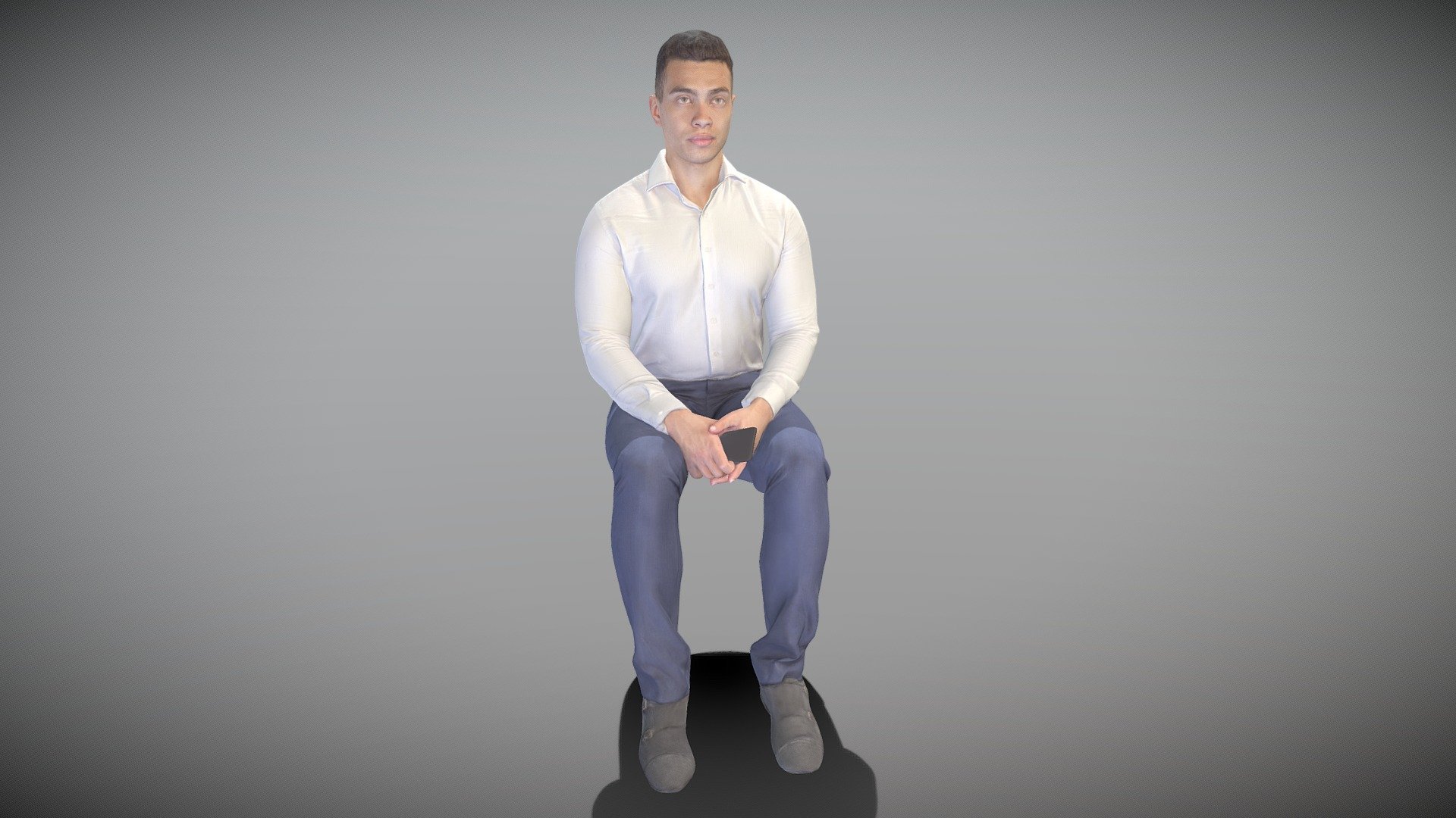 Handsome sitting man in business style 278 - Buy Royalty Free 3D model ...