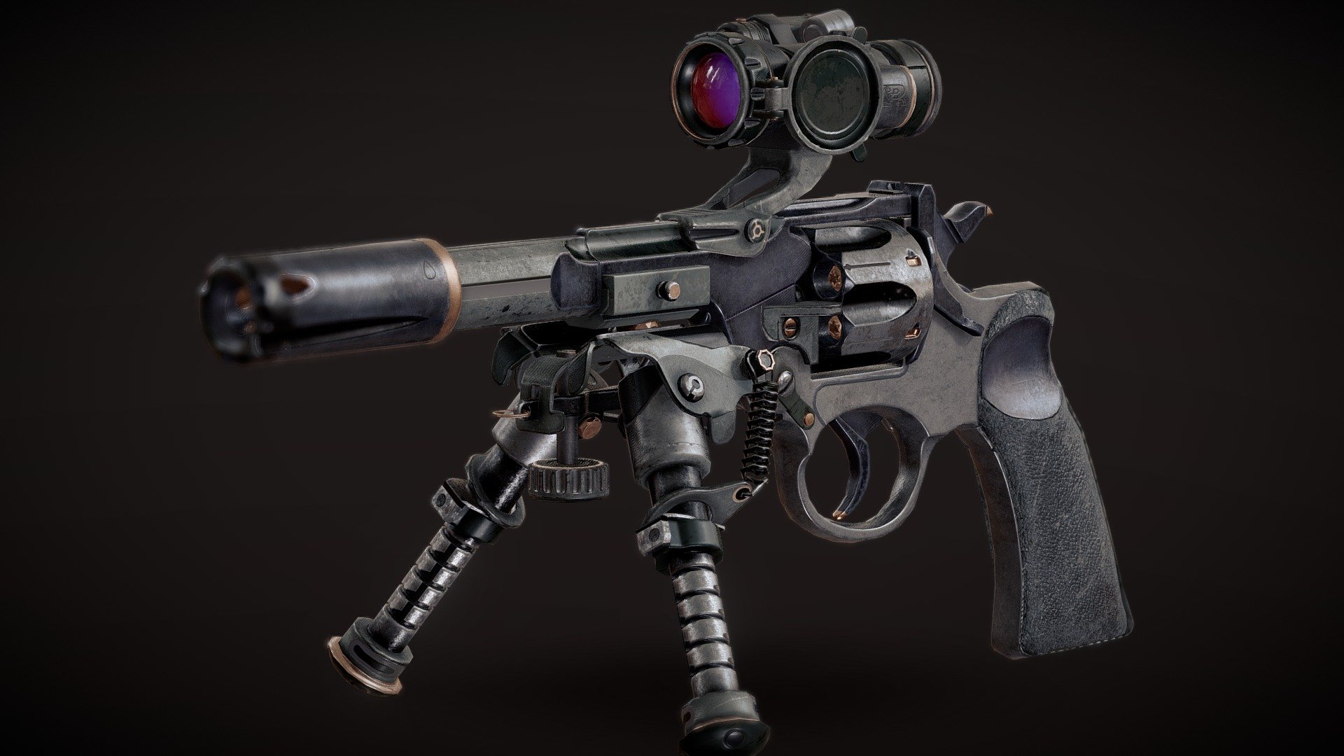 Realistic Revolver with a Scope - 3D model by MaliNova (@AngelaVioleci ...