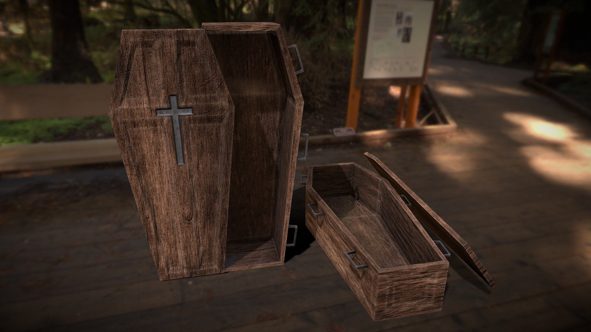 Coffin Box Skeleton box Wooden coffin Lowpoly - Buy Royalty Free 3D ...