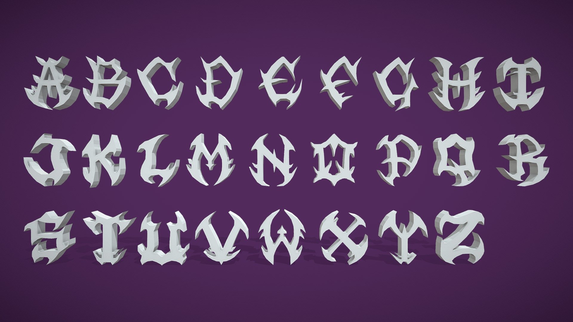 Stylize Ghotic Font - 3D model by SSCCRRATCH [d42ae82] - Sketchfab