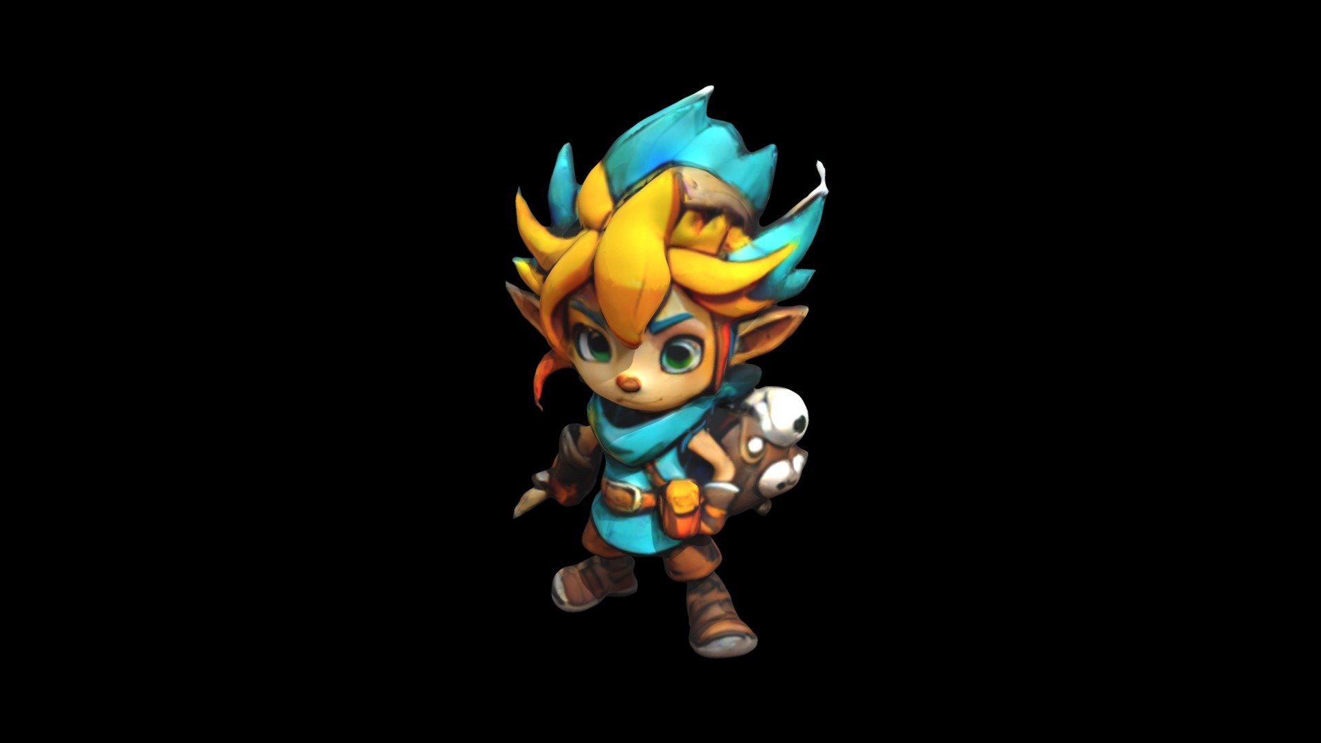 Anime-style illustration of a youthful Link from - Download Free 3D ...