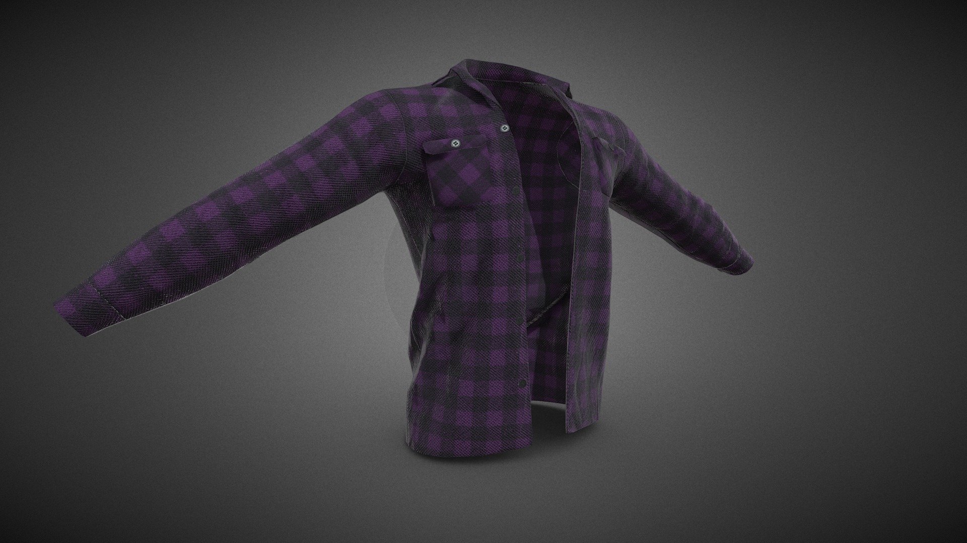 Purple Flannel Shirt - Buy Royalty Free 3D model by CG StudioX (@CG ...