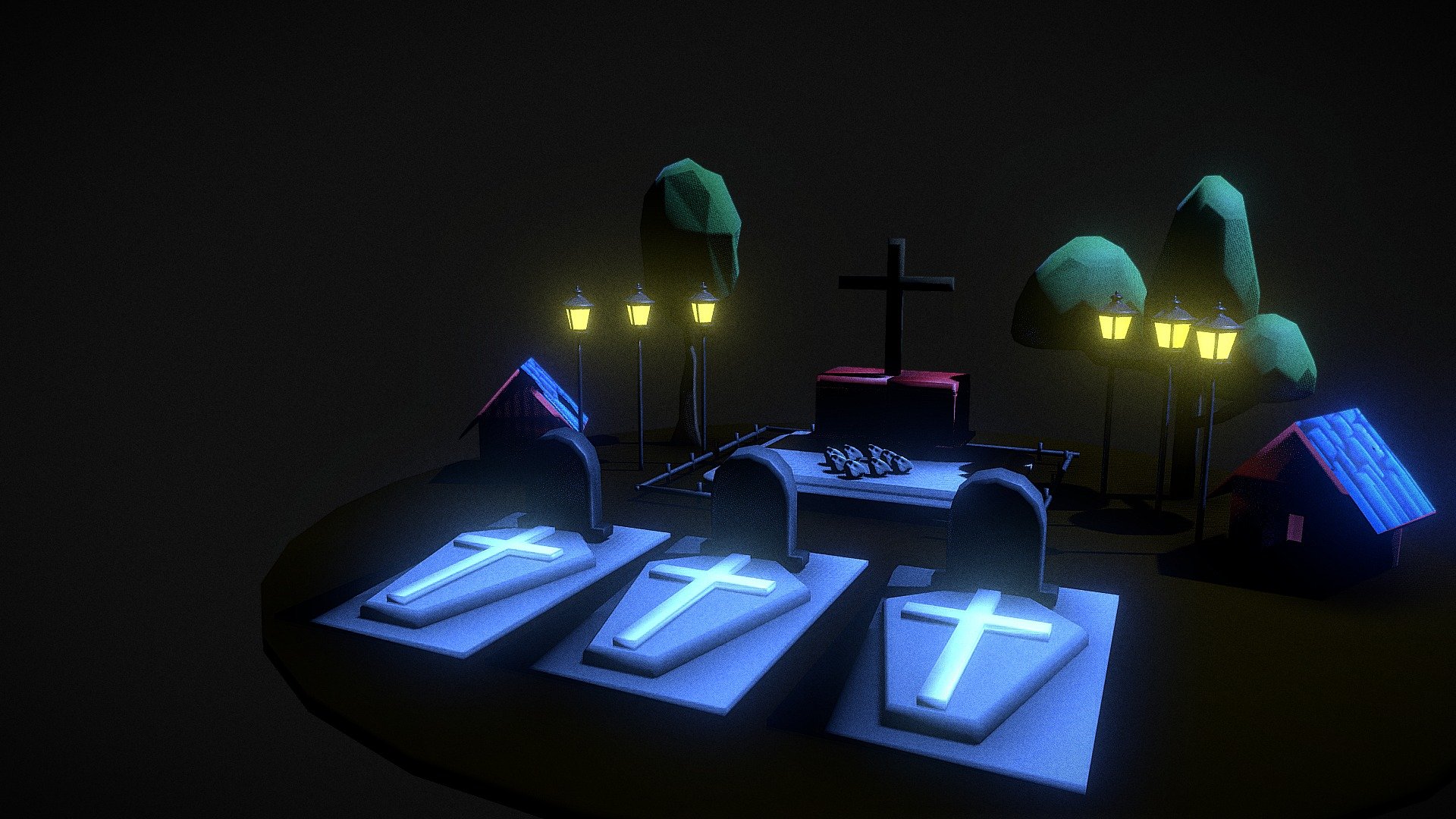 Stylized Graveyard - Download Free 3D model by Houwen Lie (@houwenliee ...