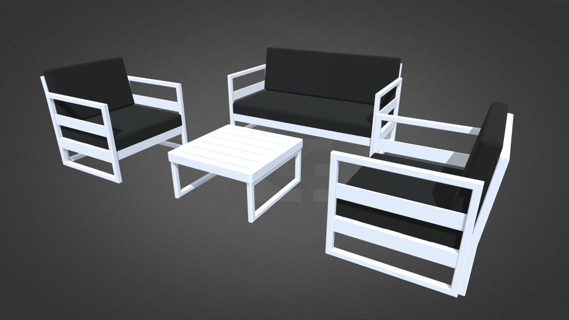 Adeline Garden Set - 3D model by conceptfurniture [d4344e9] - Sketchfab