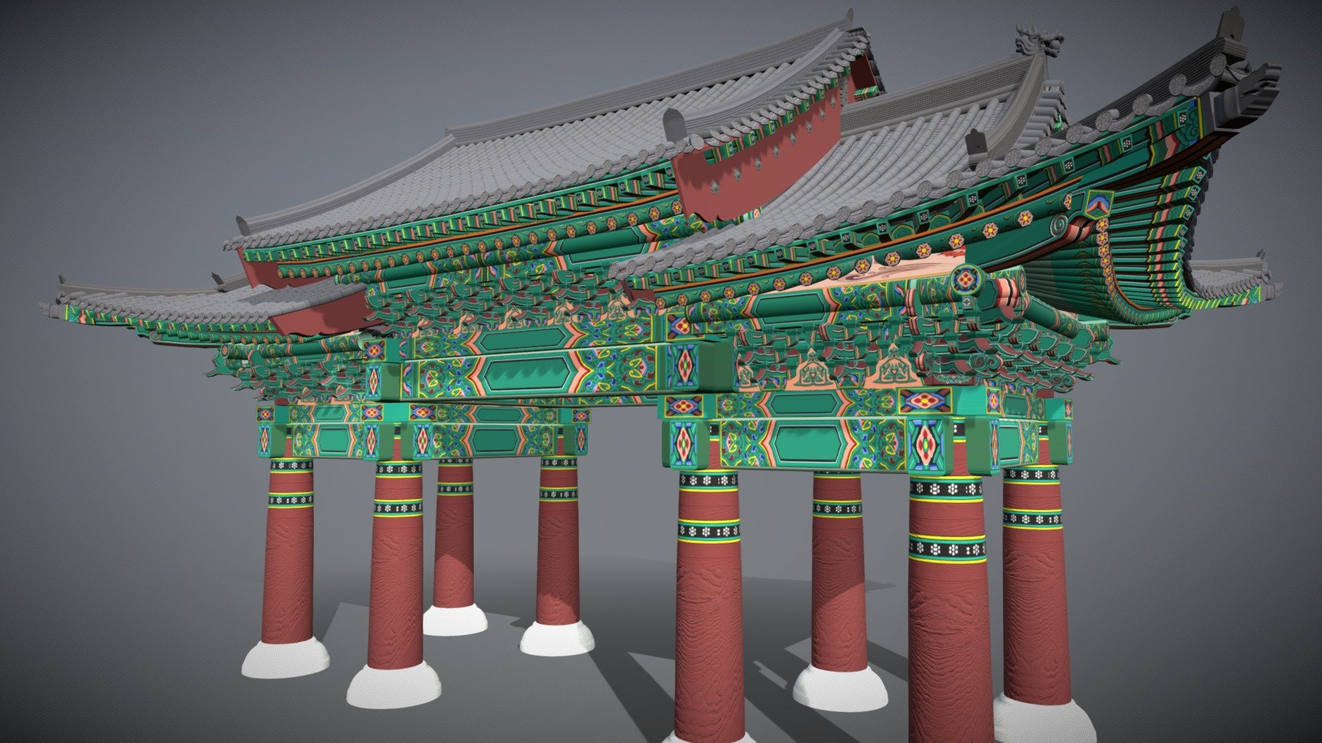 Soaring main gate - Buy Royalty Free 3D model by hanok3d (@yjs50000 ...