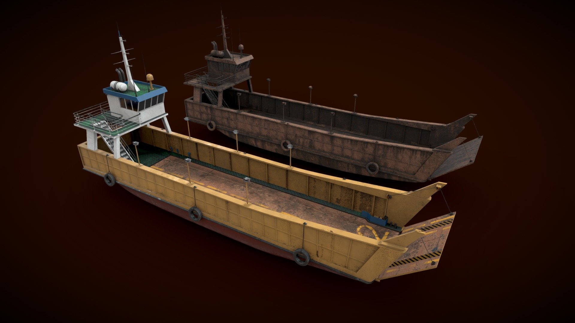 Small car ferry - 3D model by maxpsr [d43a55a] - Sketchfab