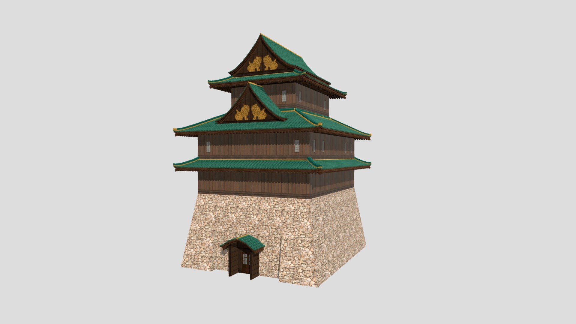 Japan Castle - Download Free 3D model by Koycho [d43b481] - Sketchfab