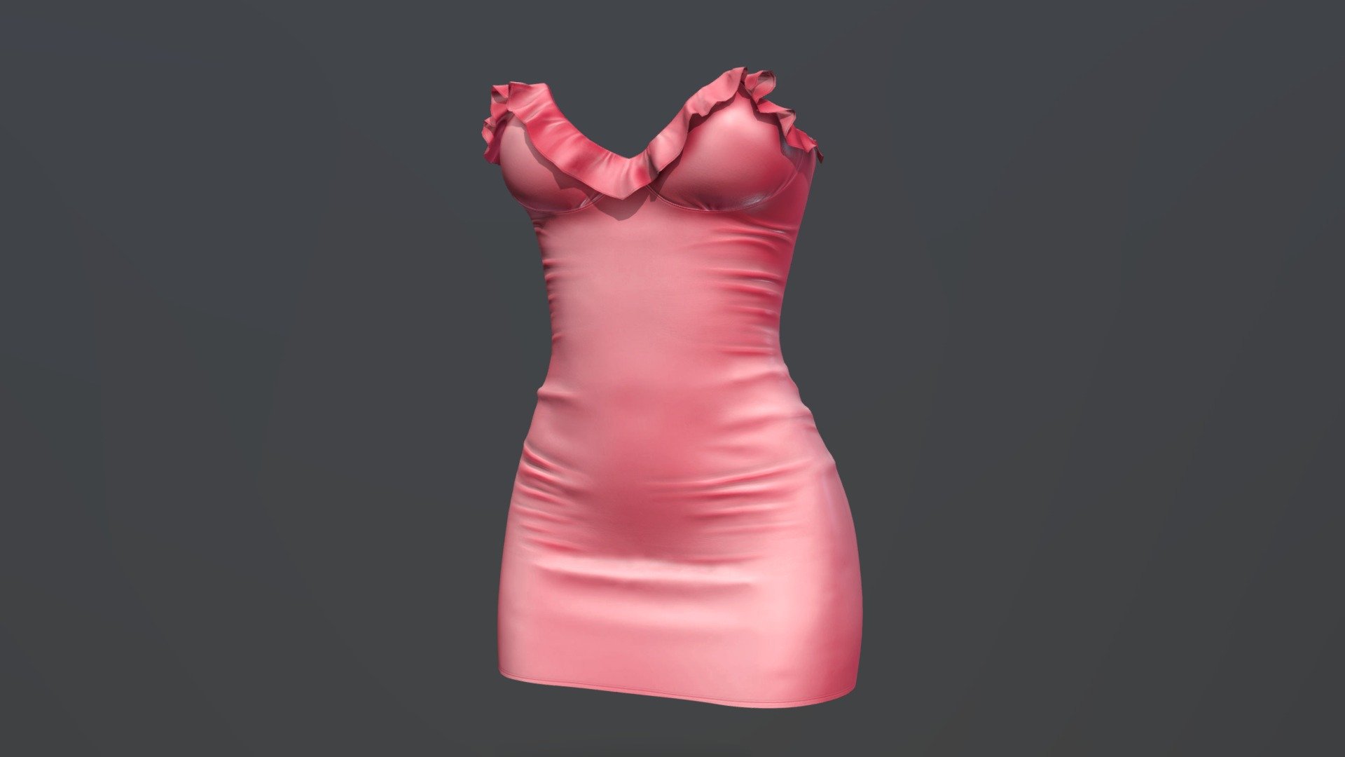 Mini Dress with Frills - Buy Royalty Free 3D model by FizzyDesign ...