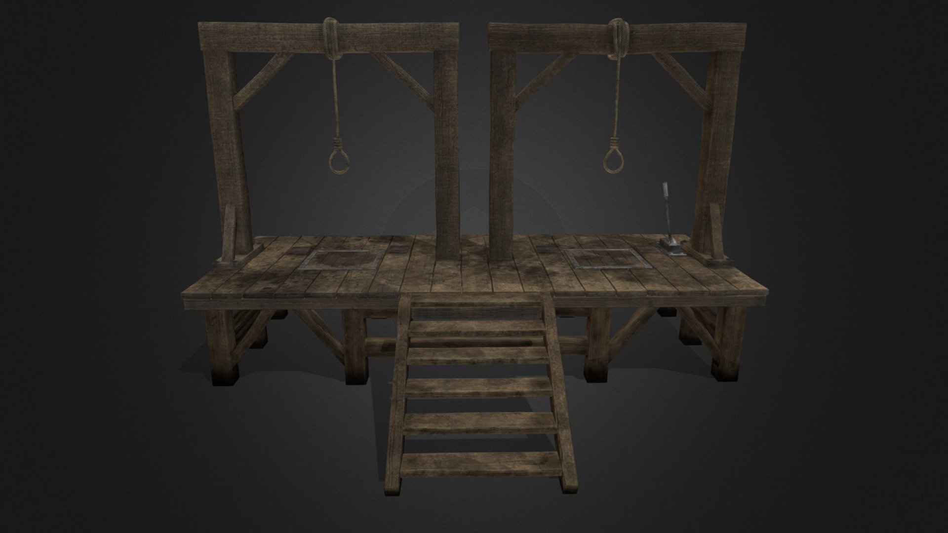 Medieval Gallows game ready with collision mesh - Buy Royalty Free 3D ...