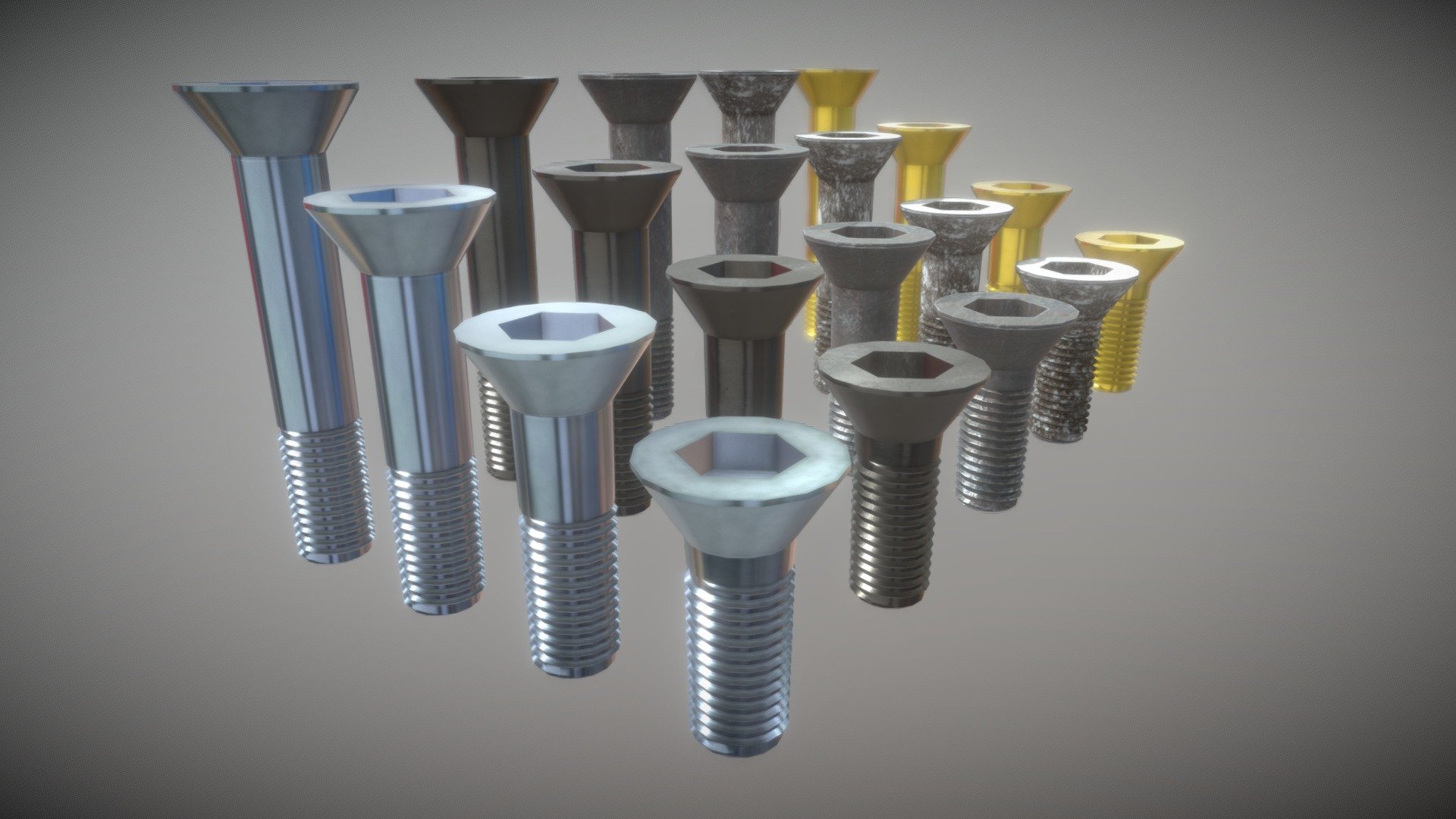 Allen Screws PBR AR VR - Buy Royalty Free 3D model by FunFant [d43e42d ...
